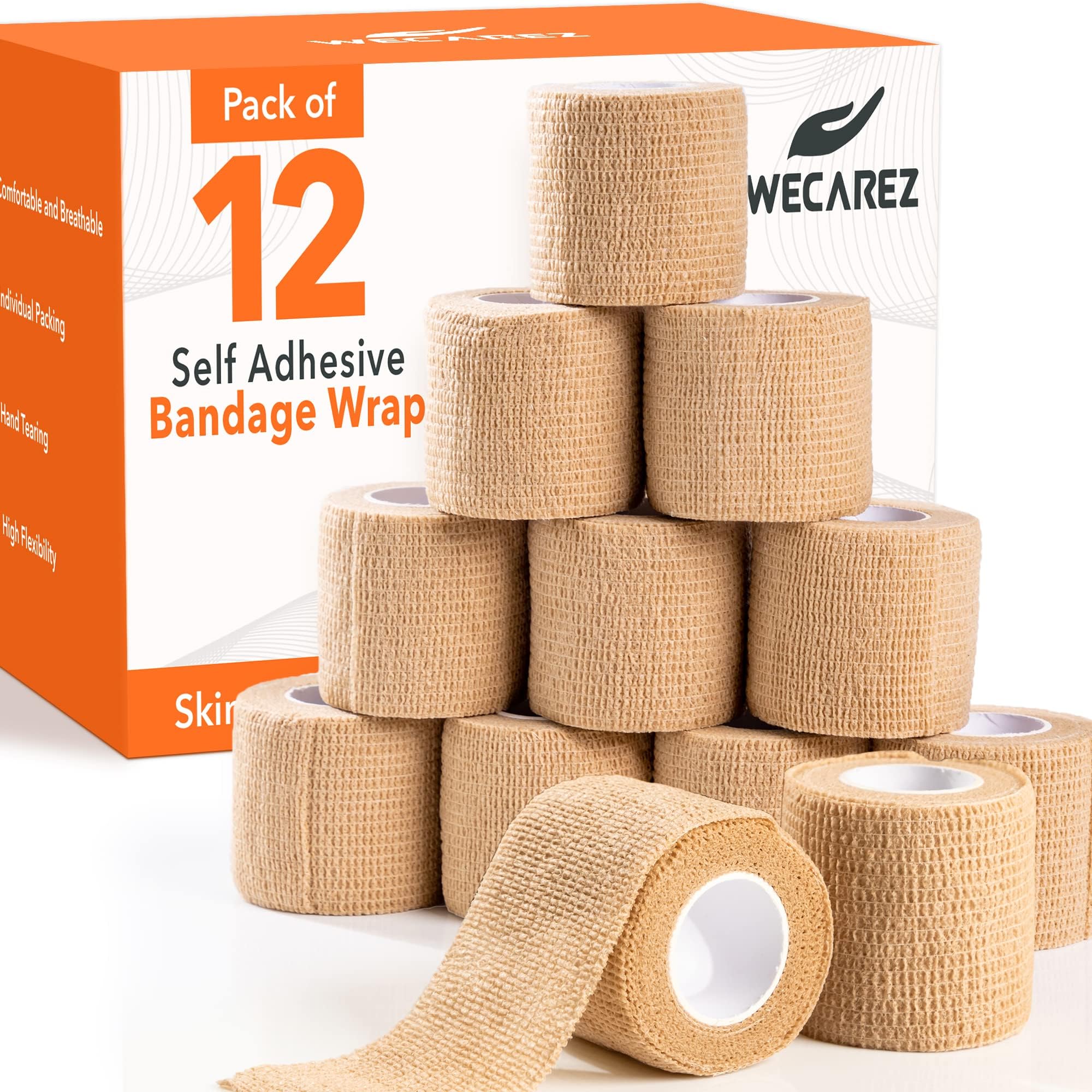 Amazon.com: Self Adhesive Bandage Wrap 2 inch x 5 Yards – Pack of 12 ...