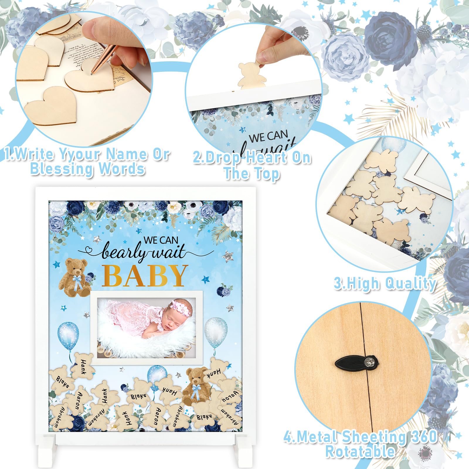Snapklik.com : 66 Pcs Baby Shower Guest Book Alternative We Can Bearly ...