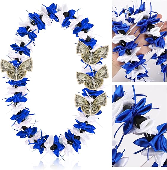 Amazon.com: Graduation Kukui Nut Leis Grad Ribbon Beads Necklace Class ...