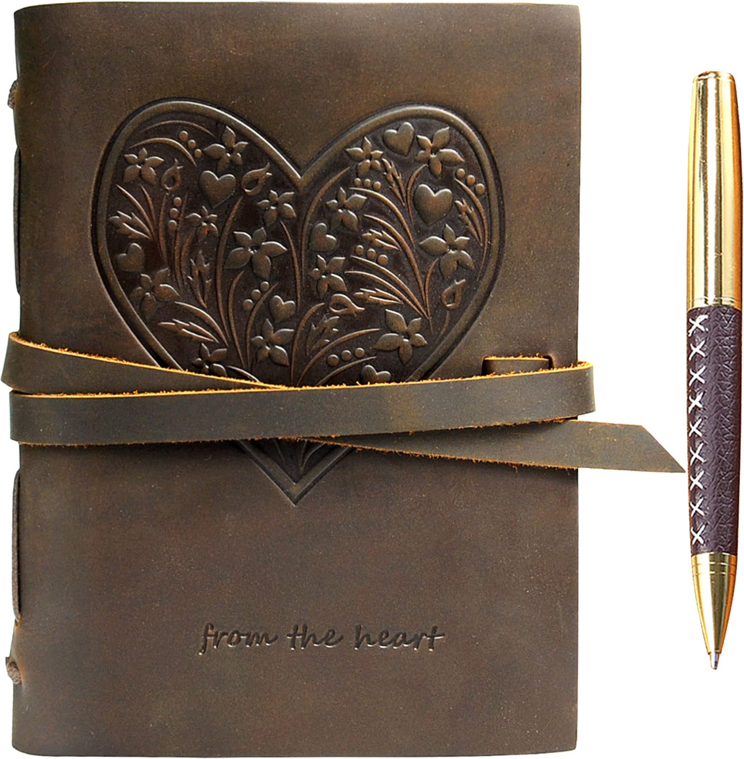 Leather Journal Gift Set Handmade Antique Leather Bookmark + Pen ...
