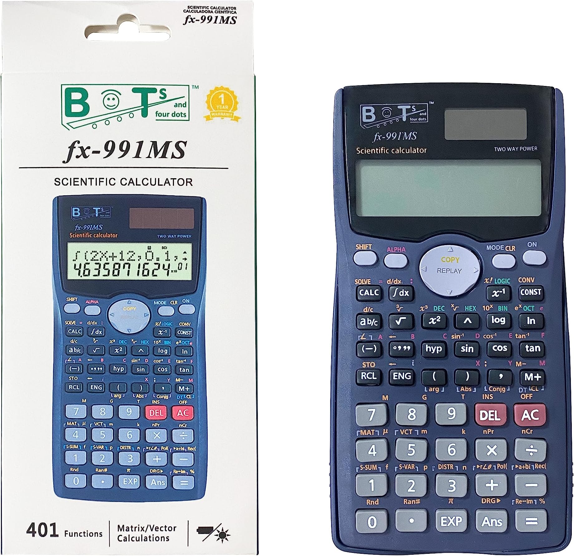 Amazon.com : BOTs and four DOTs, Scientific Calculators FX 991MS ...