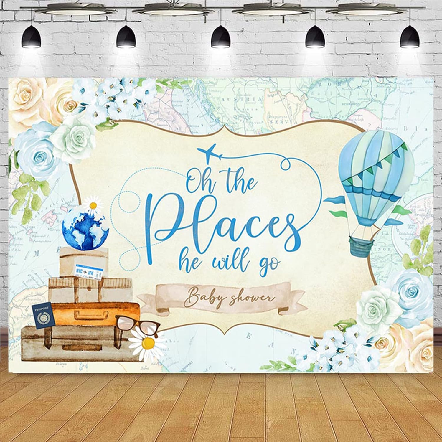 Amazon.com : Travel Adventure Awaits Backdrop Oh The Places You'll Go ...