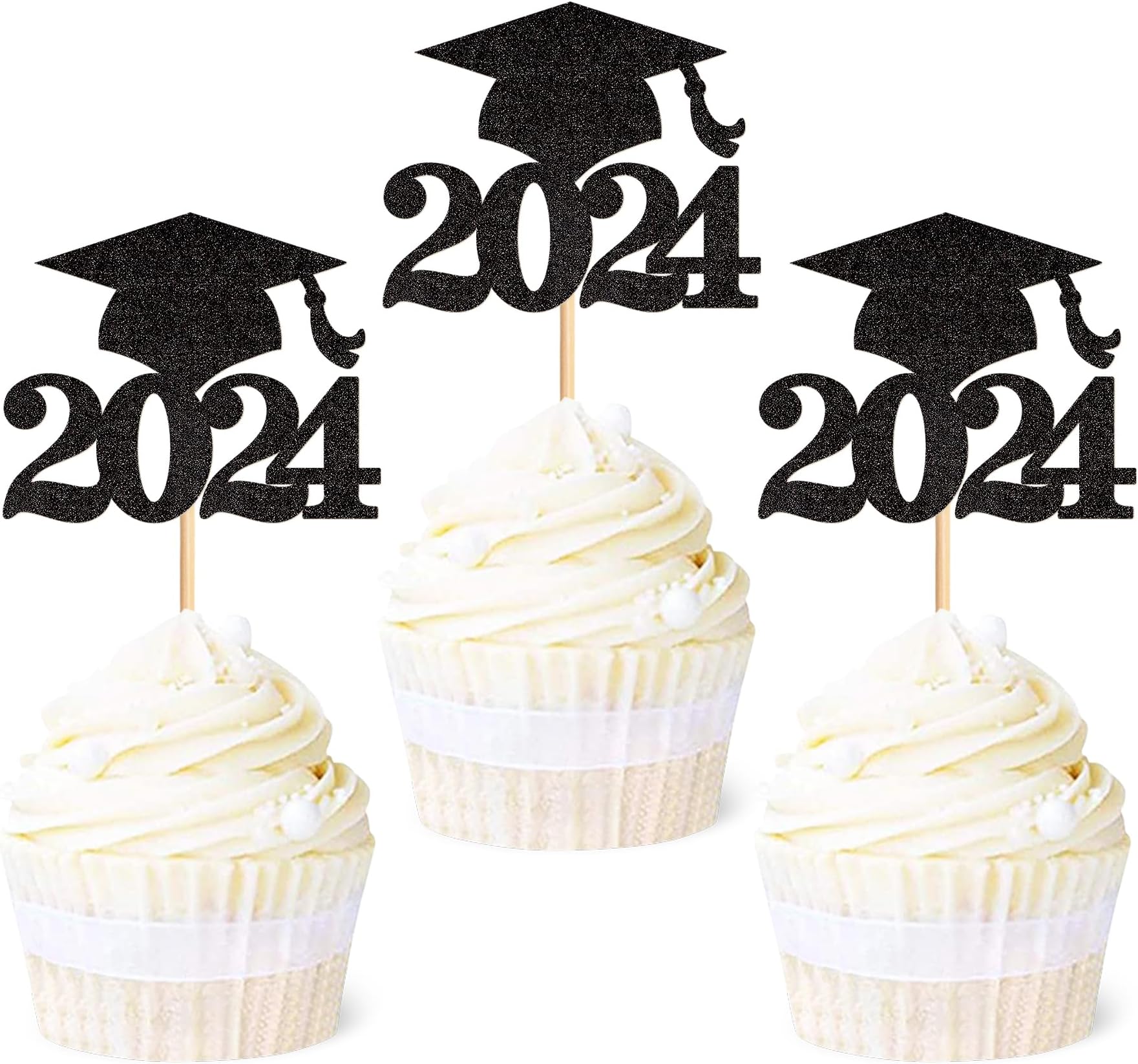 Amazon.com: Graduation Cupcake Toppers 2024 Graduation Decorations ...