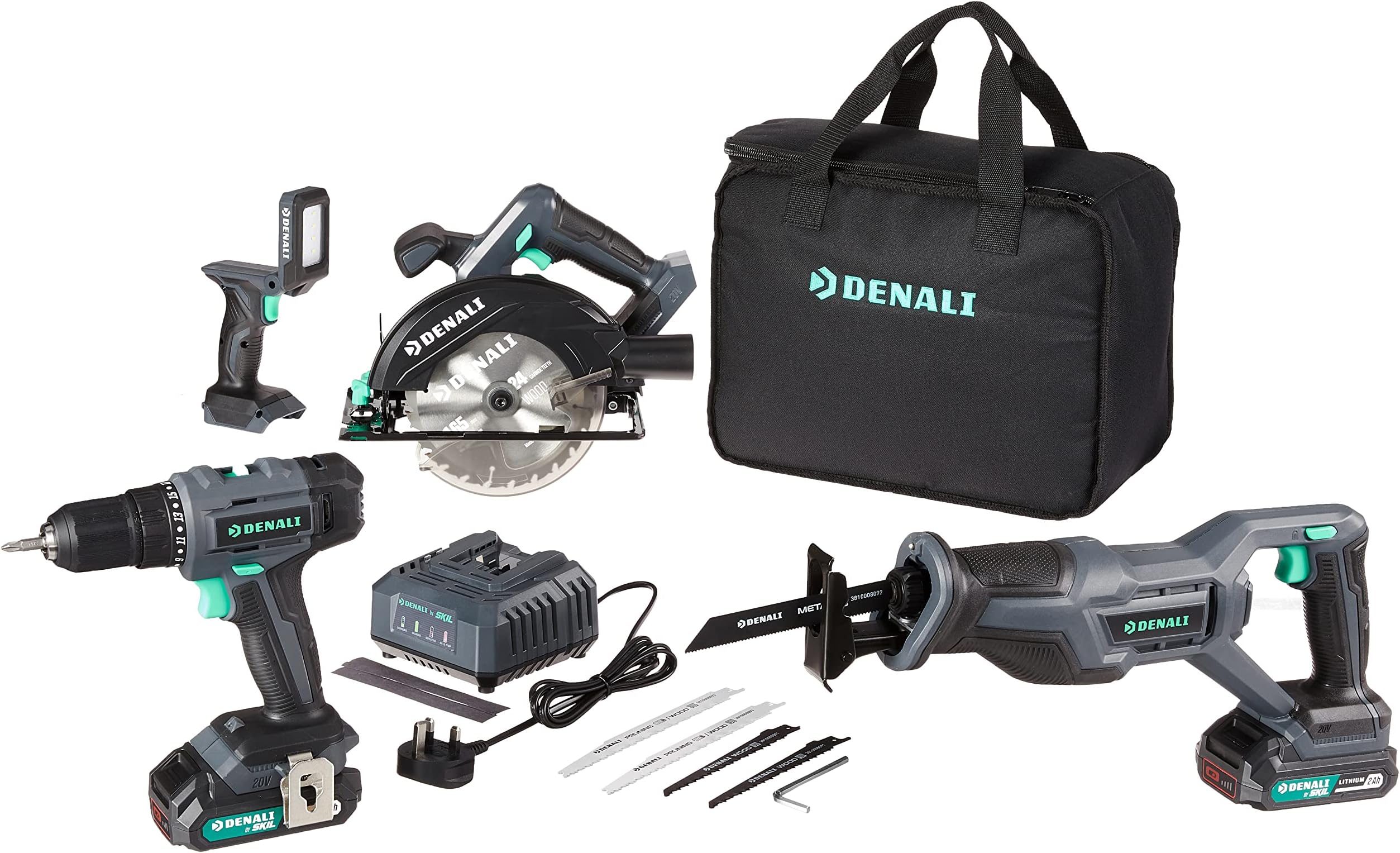 Amazon Brand - Denali by SKIL 20V Drill, Reciprocating Saw, Circular ...