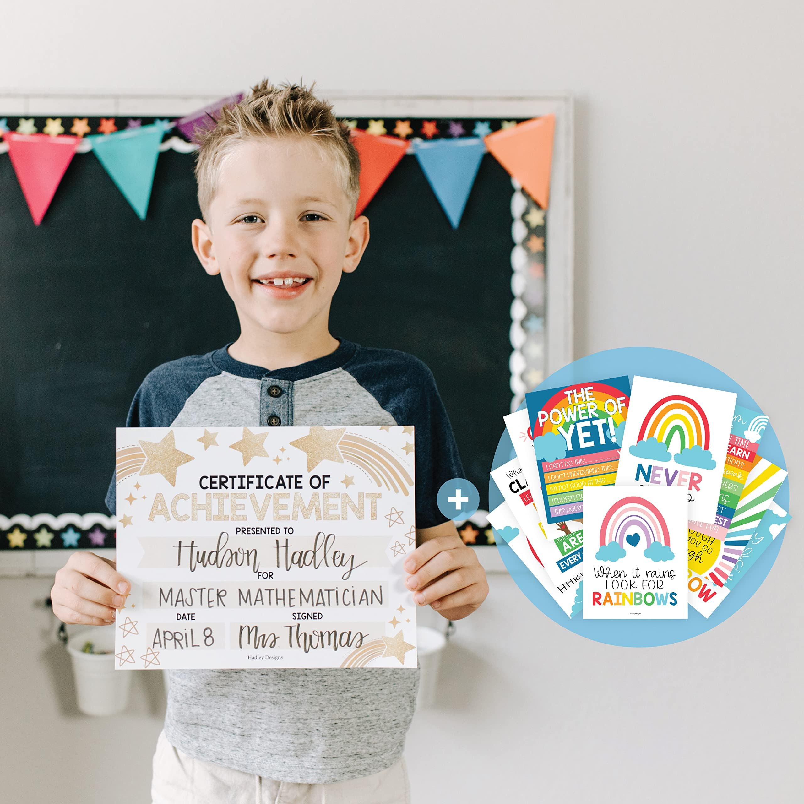 Amazon.com : 25 Gold Preschool Diploma Kindergarten Certificates for ...