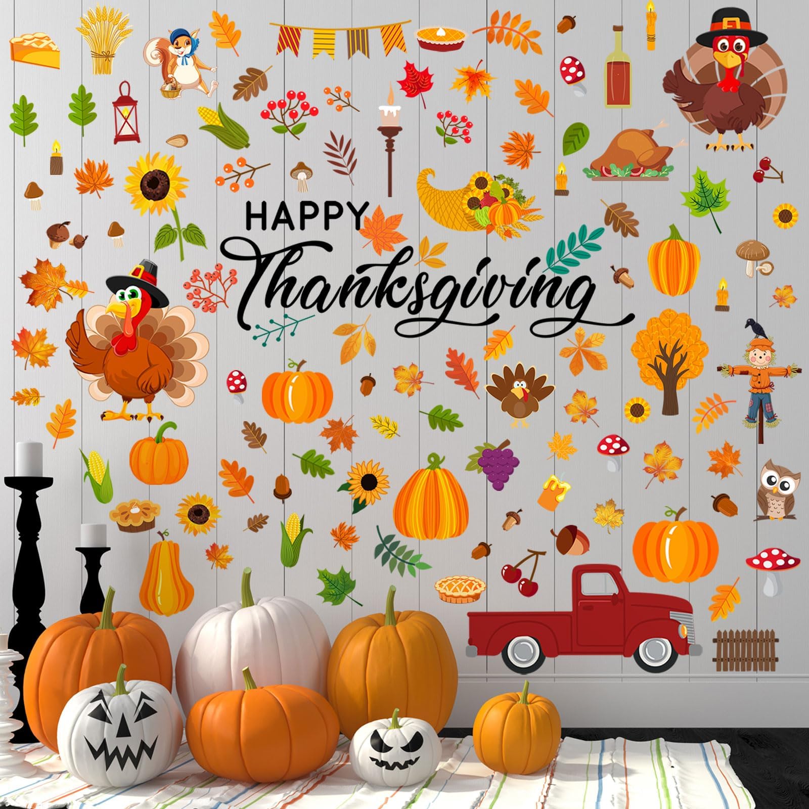 Amazon.com: Happy Thanksgiving Wall or Window Decor Decal 12" : Tools ...