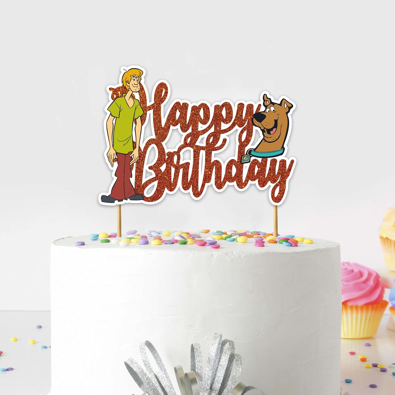 Amazon.com: Scoby Do Happy Birthday Cake Topper – Dog Theme Cake ...