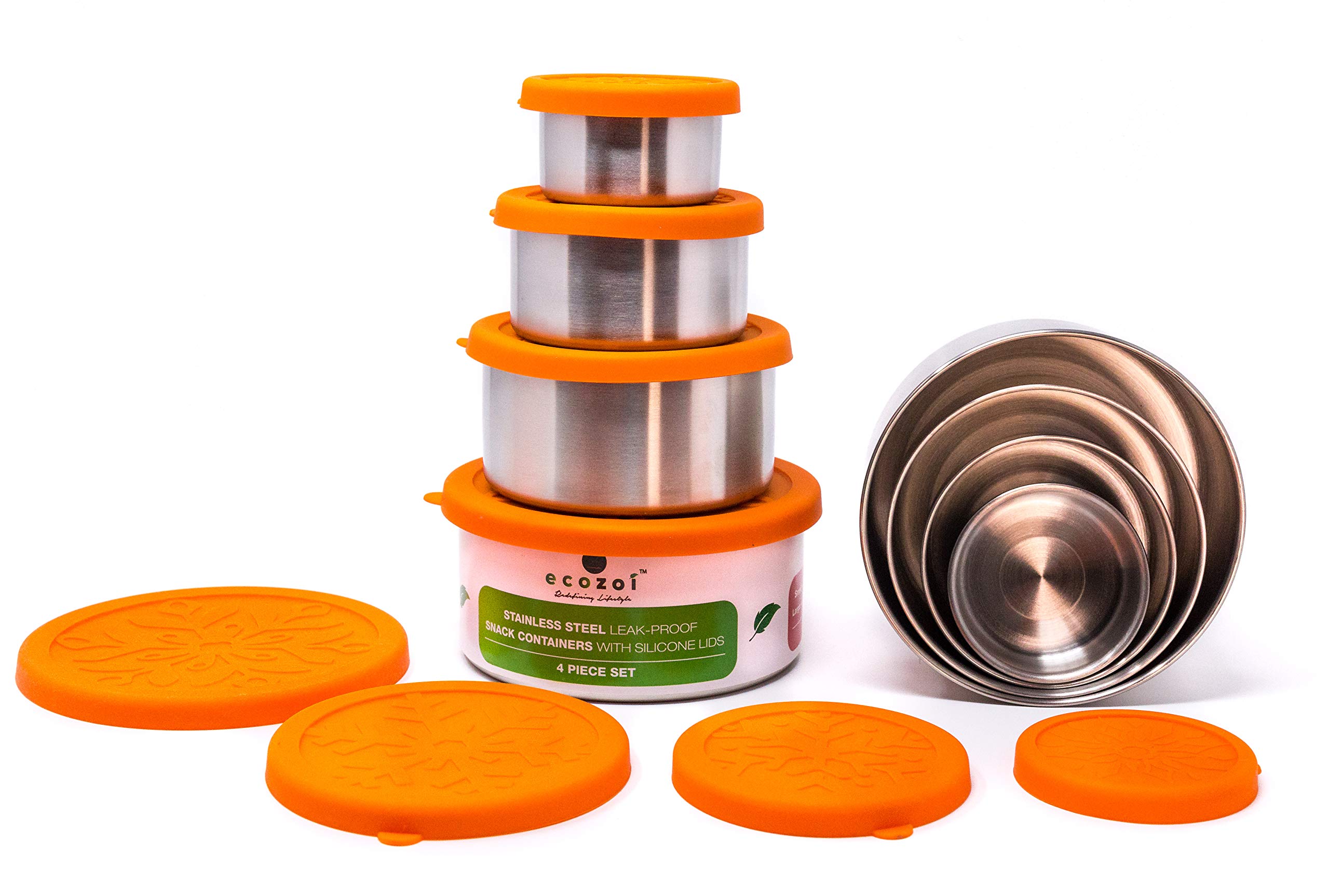 Buy Ecozoi Leak Proof Stainless Steel Lunch Container Lunch Box 4 Pc buy-ecozoi-leak-proof-stainless-steel-lunch-container-lunch-box-4-pc