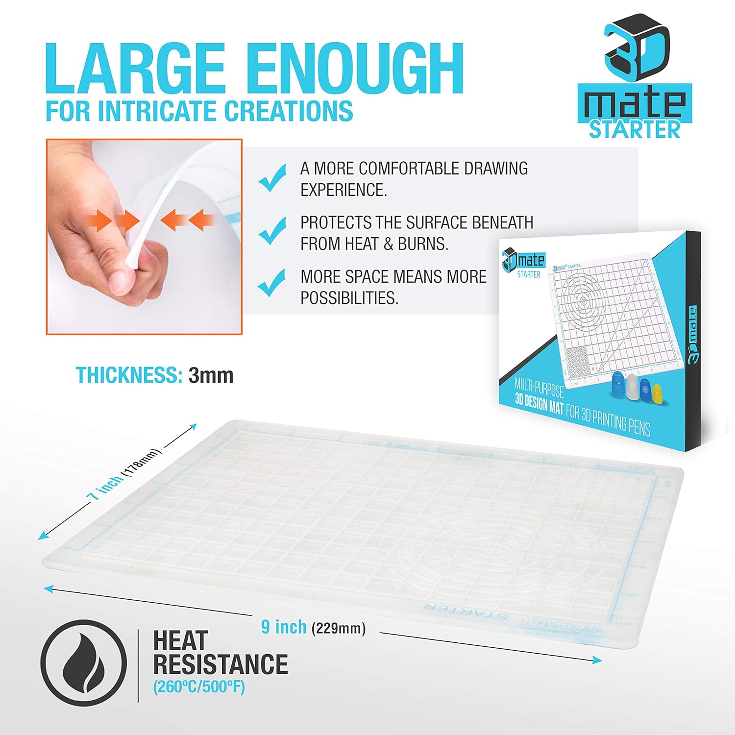 3Dmate STARTER Multi-Purpose 3D Design Mat for 3D Printing Pens – BigaMart