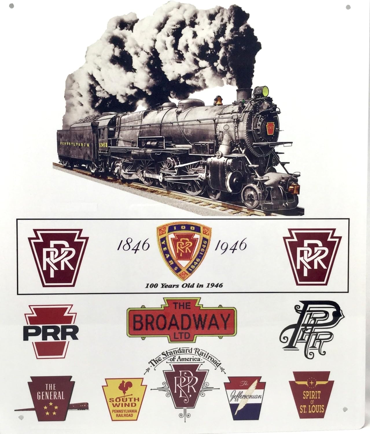 Amazon.com: Railroad Tin Sign - Pennsylvania Railroad K4#1361 w/LOGO ...