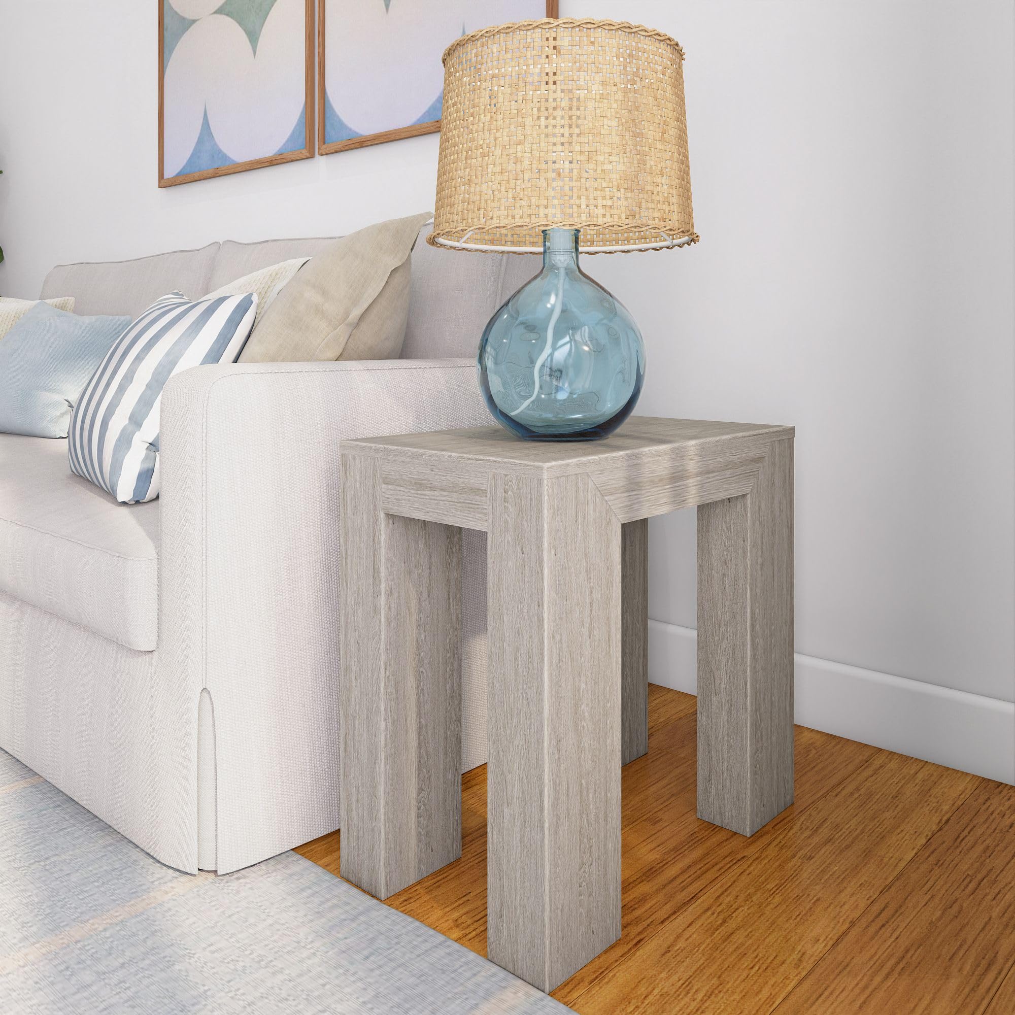 Amazon.com: Plank+Beam Modern Rectangular Side Table, Slim Side Table ...