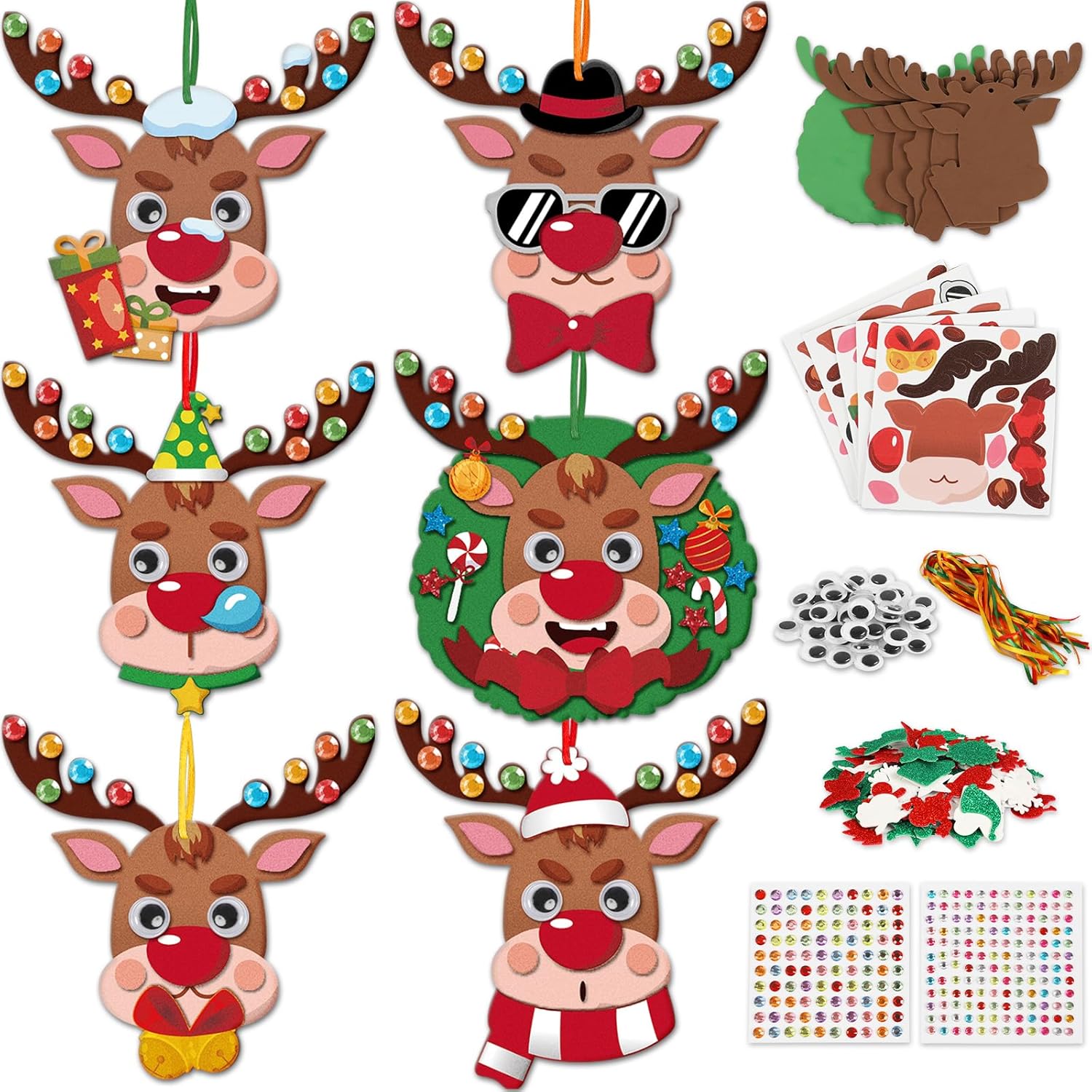 Amazon.com: Qyeahkj 244pcs Christmas Foam Arts Crafts Kit for Kids ...