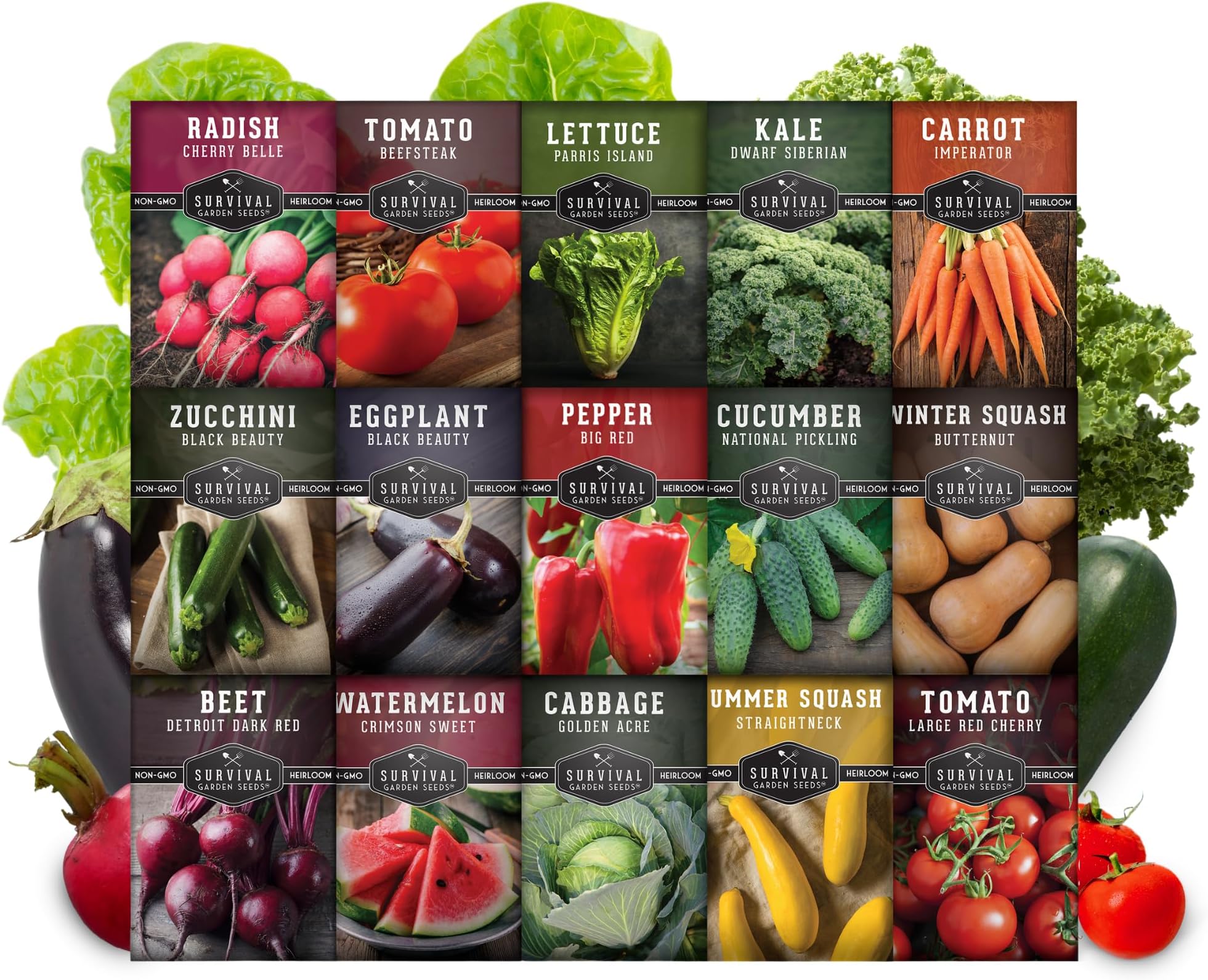 Amazon.com : Set of 43 Assorted Vegetable & Herb Seed Packets - Over ...
