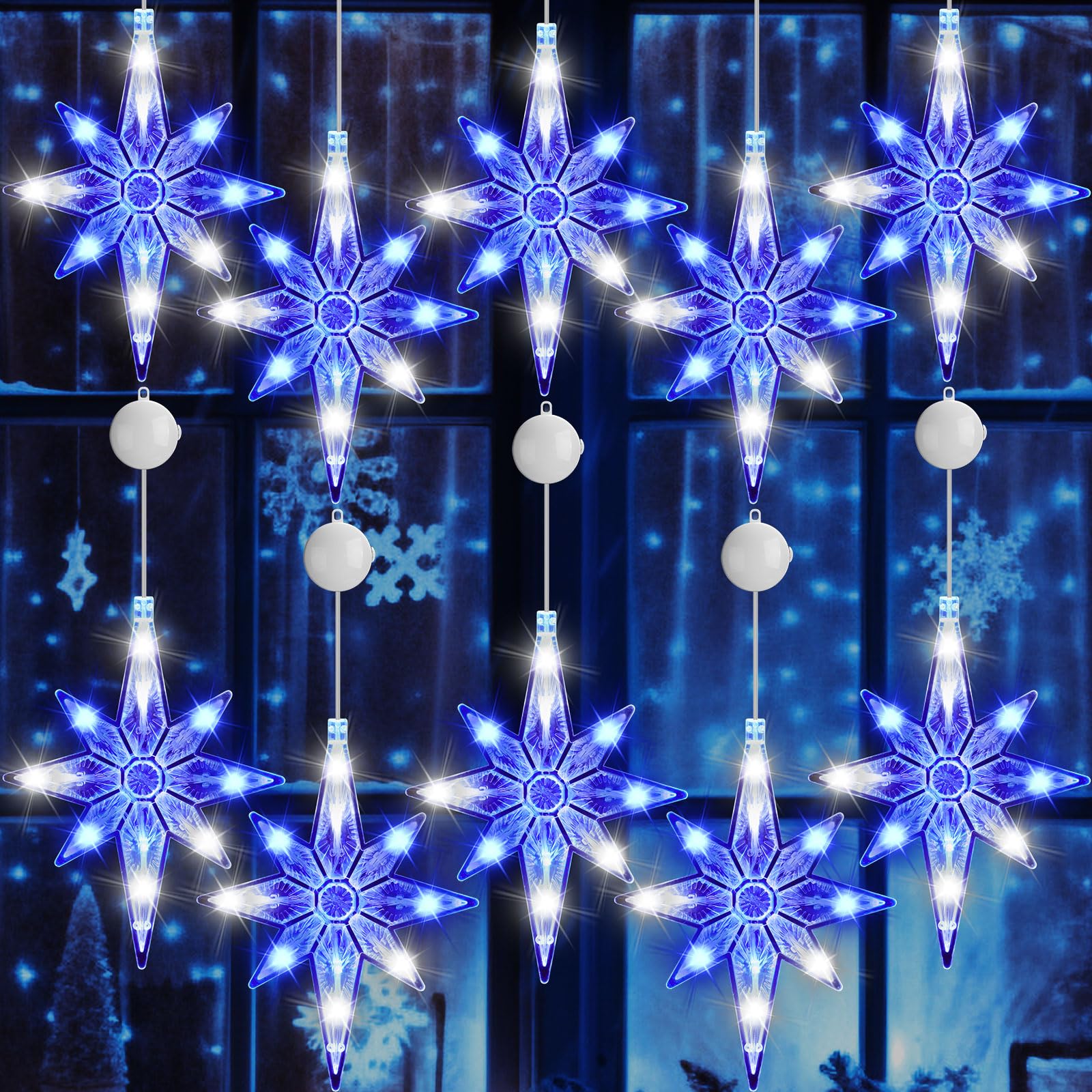 Amazon.com: Tujoe 10 Pcs Christmas Window Lights Decorations Light up ...