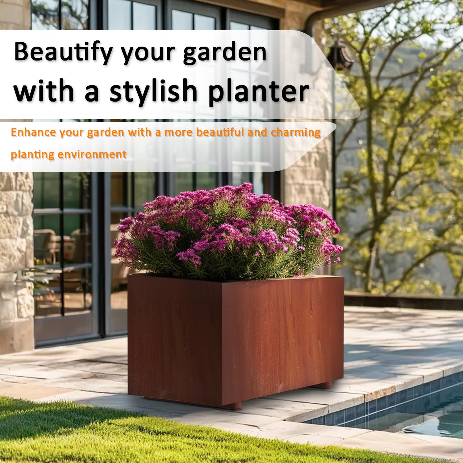 Snapklik.com : Corten Steel Planter w/Rust Patina Finish, Perfect For ...