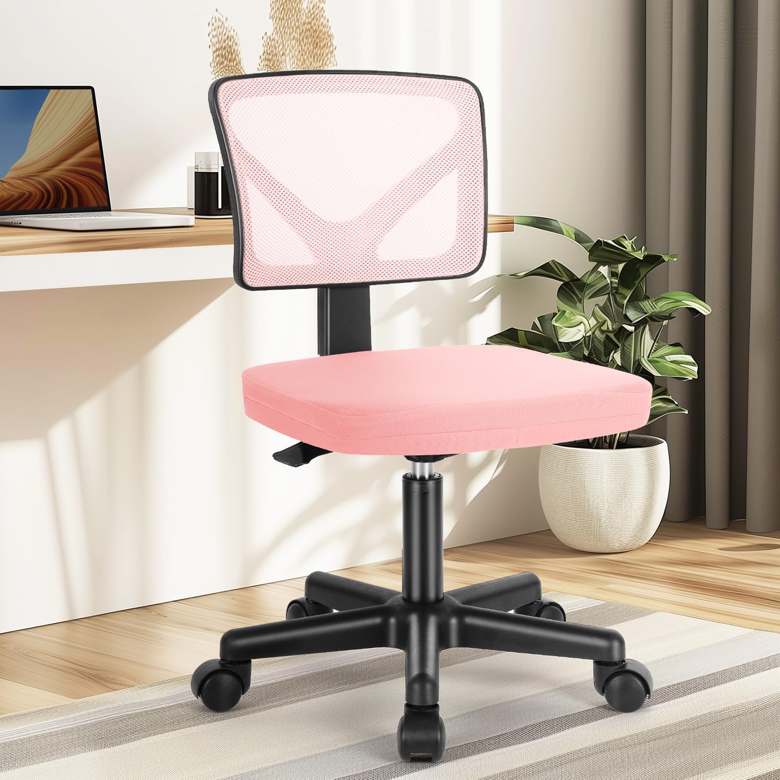 Amazon.com: Office Chair Armless Mesh Computer Desk Chair Ergonomic Mid ...