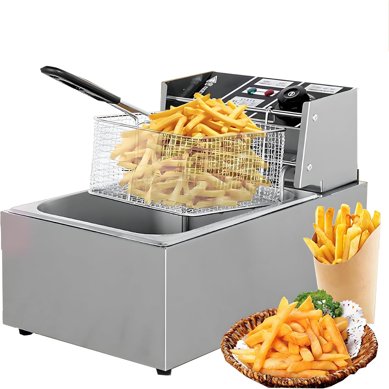 Deep Fryer 10L Commercial Bench Top Fast Fryer Stainless Steel AU 2500W ...