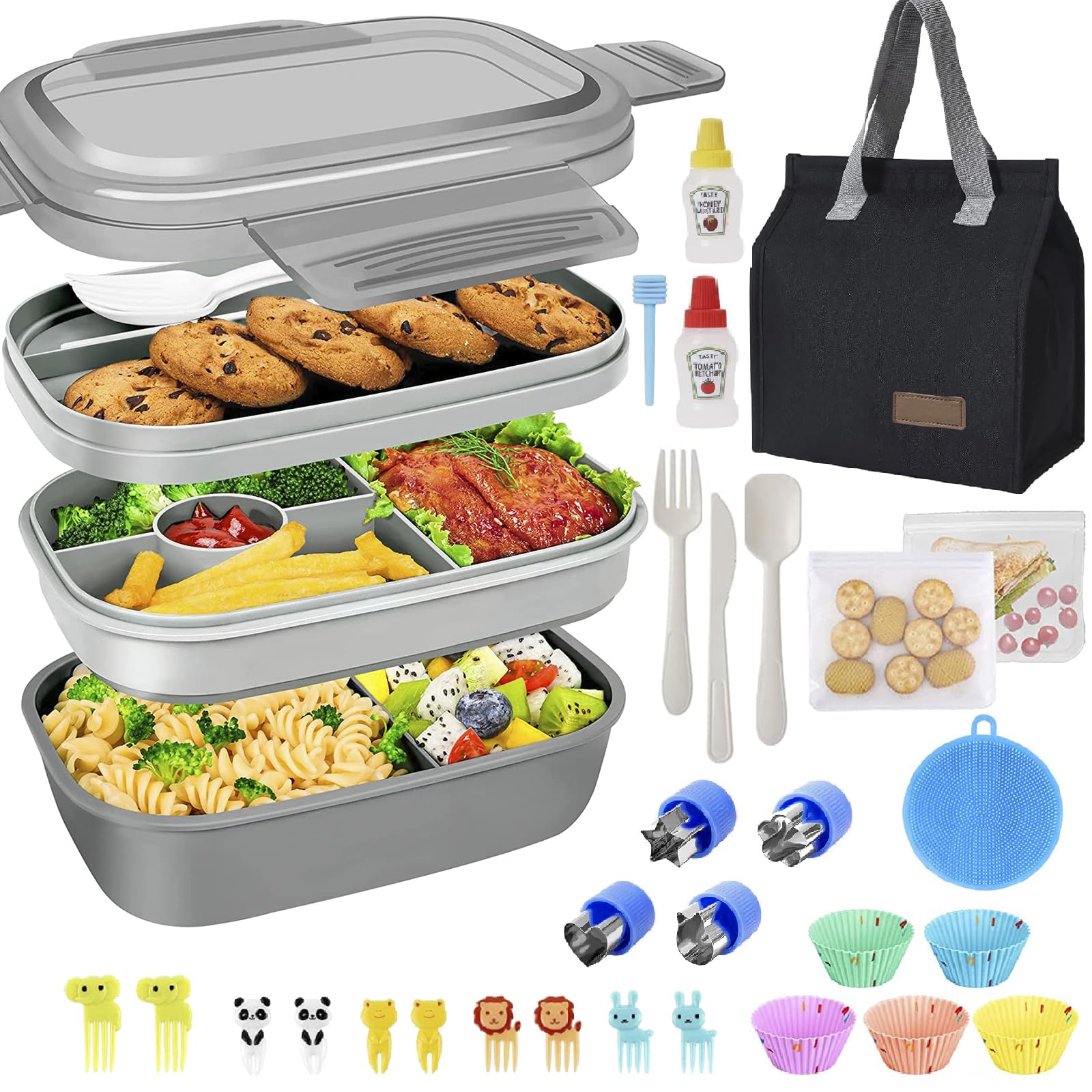 Toppers Lonchera Adulto, Tuppers Herméticos para Lunch, Fiambrera ...