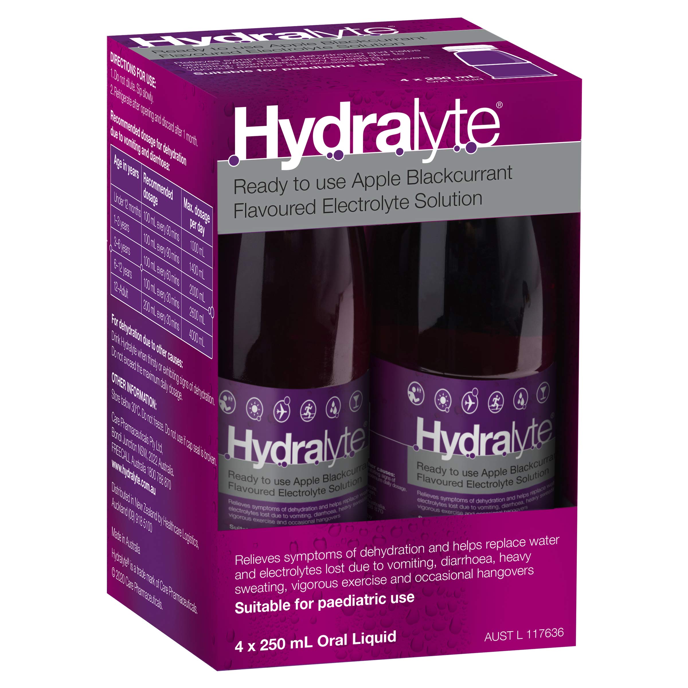 Hydralyte Ready To Use Electrolyte Solution Apple Blackcurrant ...