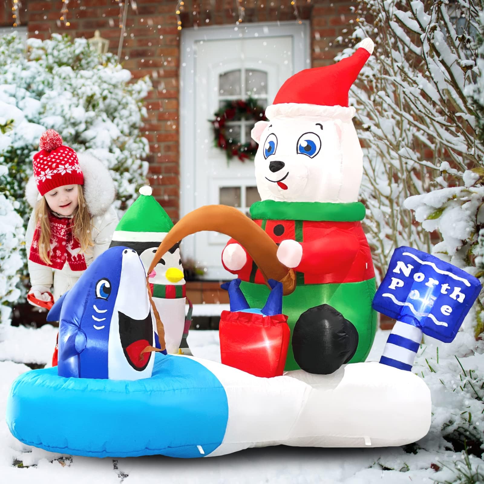 Amazon.com : Airflowz 10' Santa in Boat Inflatable : Sports & Outdoors