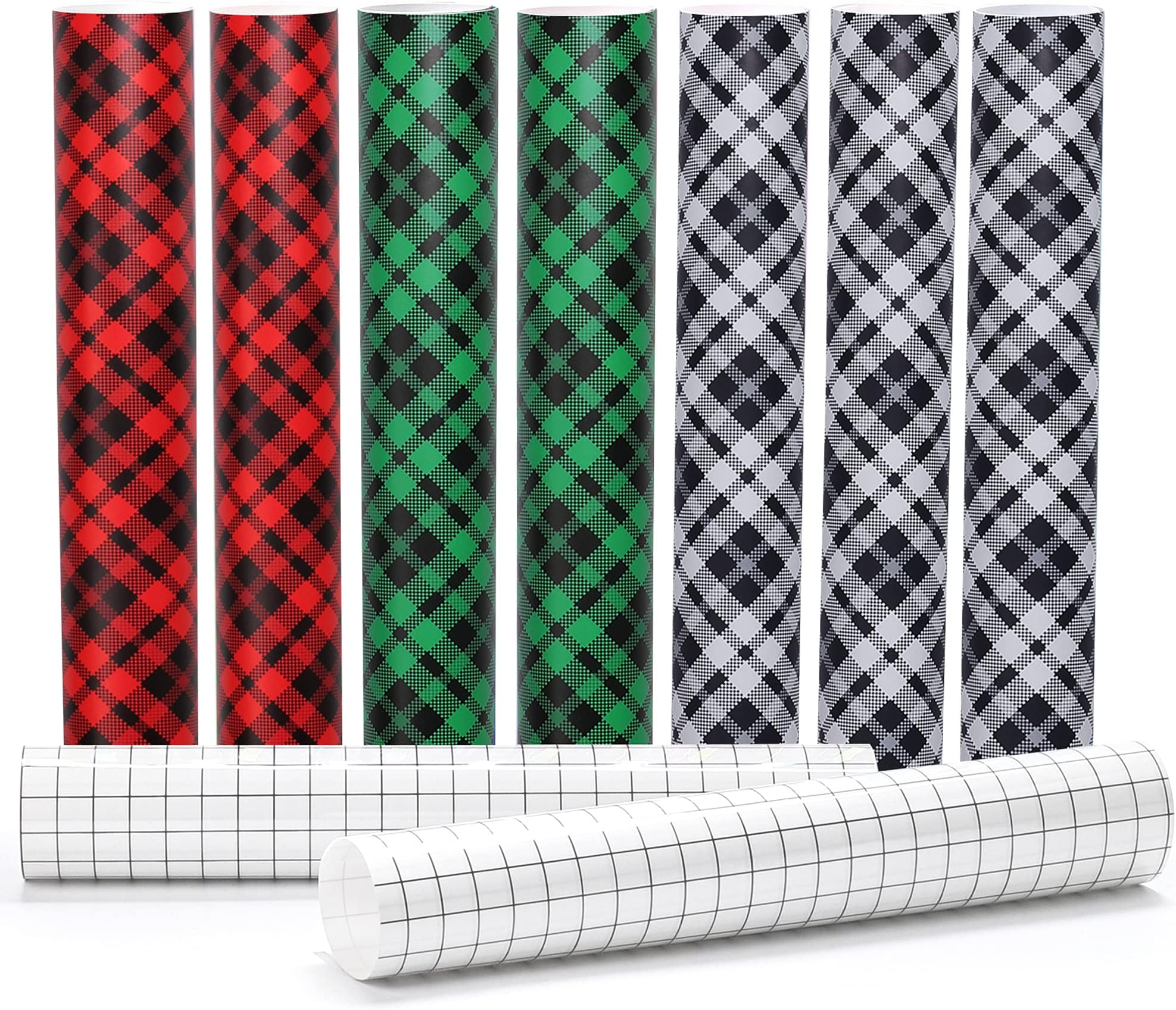 Amazon.com: Buffalo Plaid Vinyl - 12"x12" Self Adhesive Backed Vinyl ...