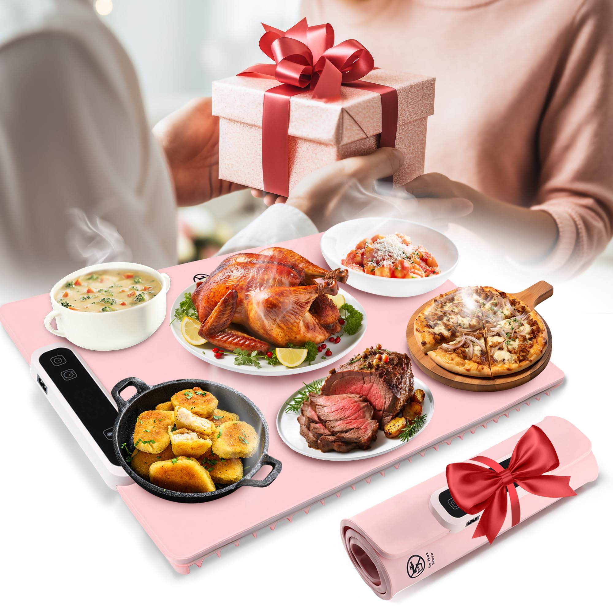 Amazon.com: Electric Warming Tray - Portable Silicone Heating Mat for ...