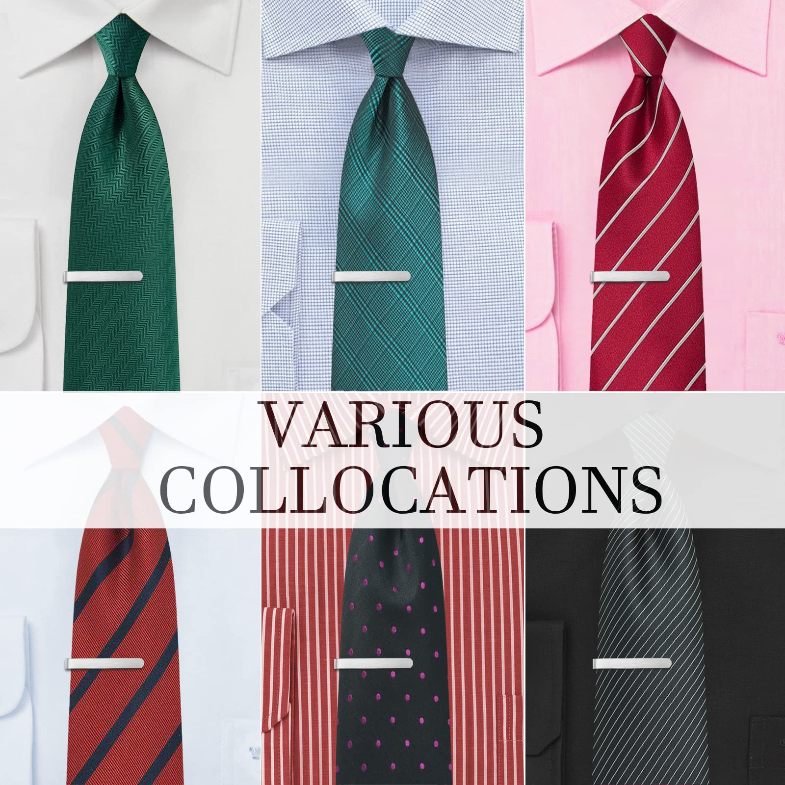 Snapklik.com : 2.2 Inch Tie Clips For Men In Gift Box, Tie Bar Clip Set ...