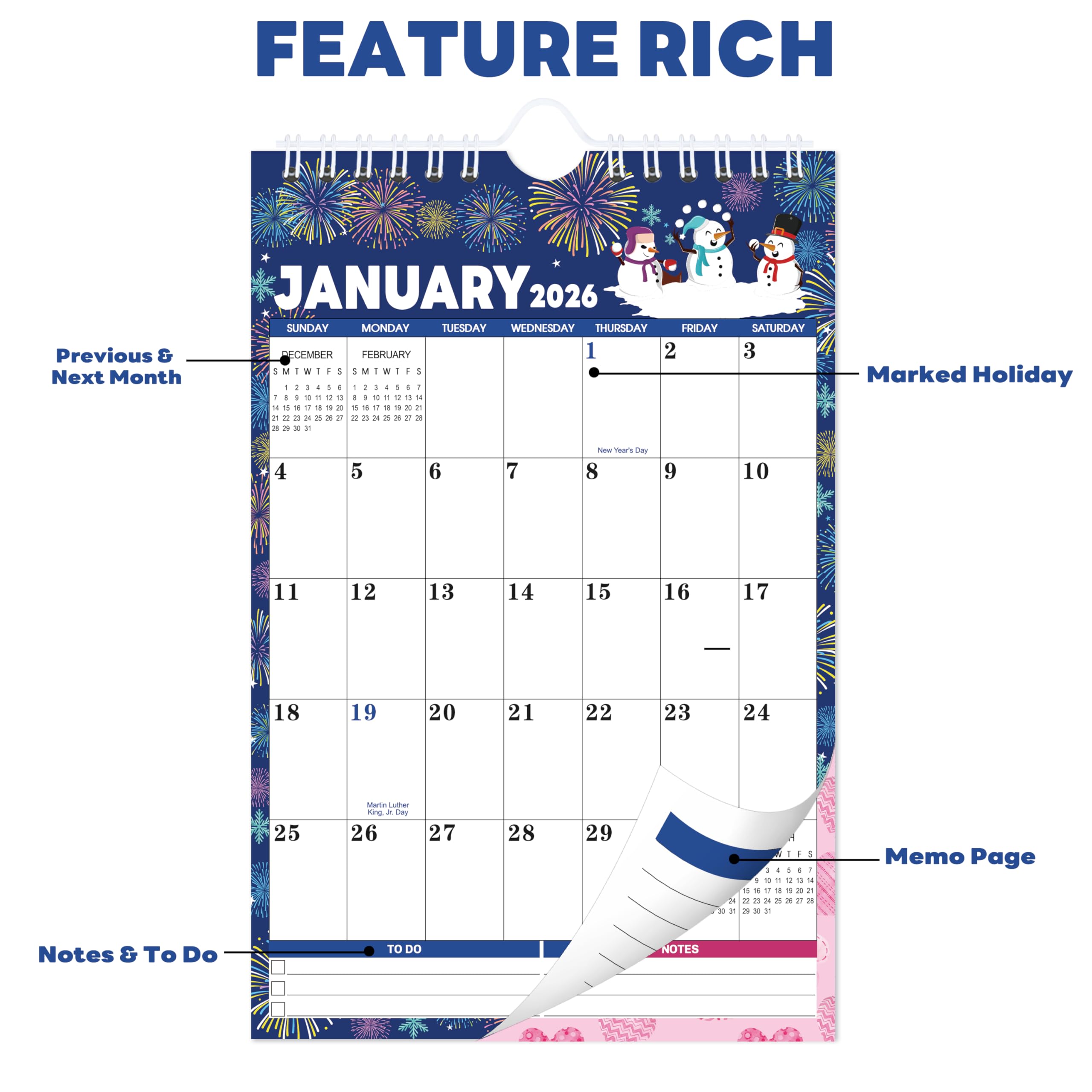 Snapklik.com : Coboll 8 X 6" Small Calendar 2026-2027 - Mini Calendar ...