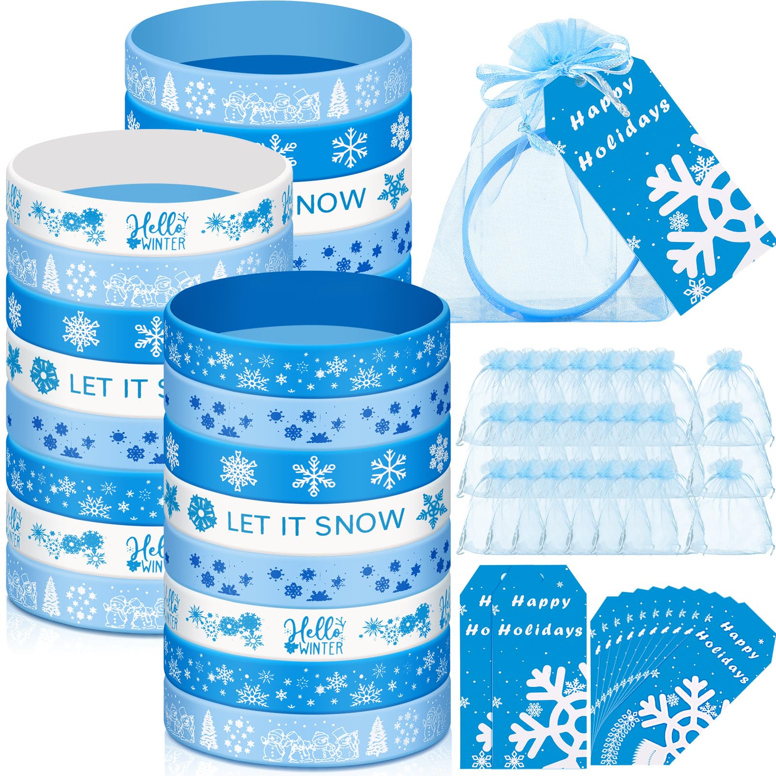 Amazon.com: Liliful 24 Set Winter Snowflake Party Favors, Blue ...