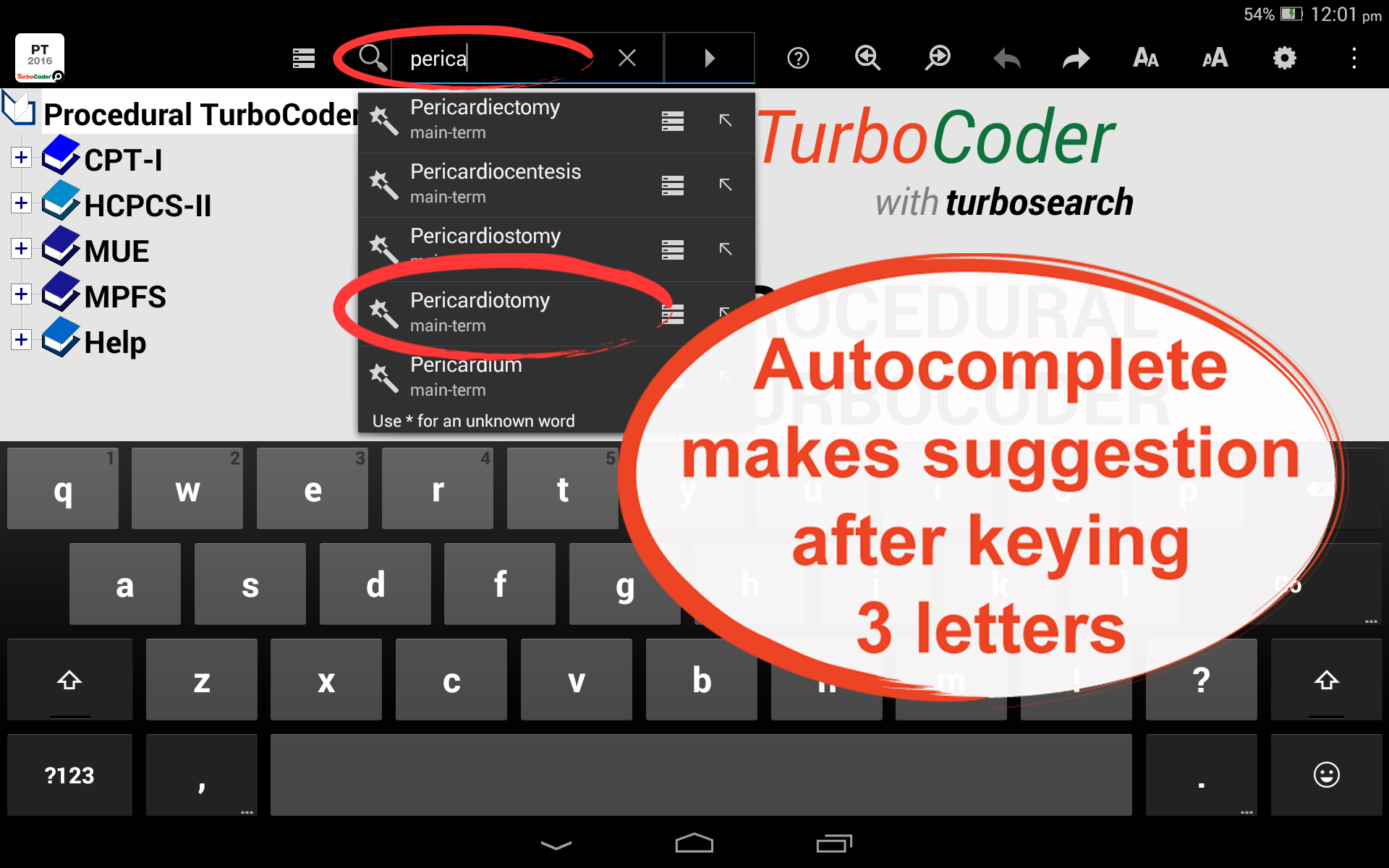Aplicación Procedural TurboCoder CPT Codes & HCPCS TurboSearch (2016 ...