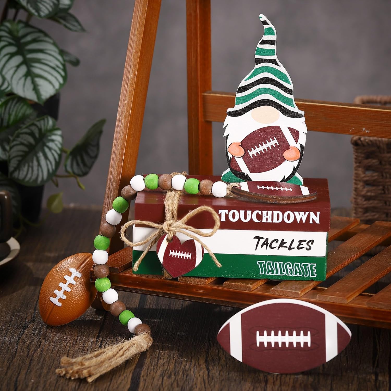 Amazon.com: Geetery 6 Pcs Football Decor Farmhouse Football Tiered Tray ...