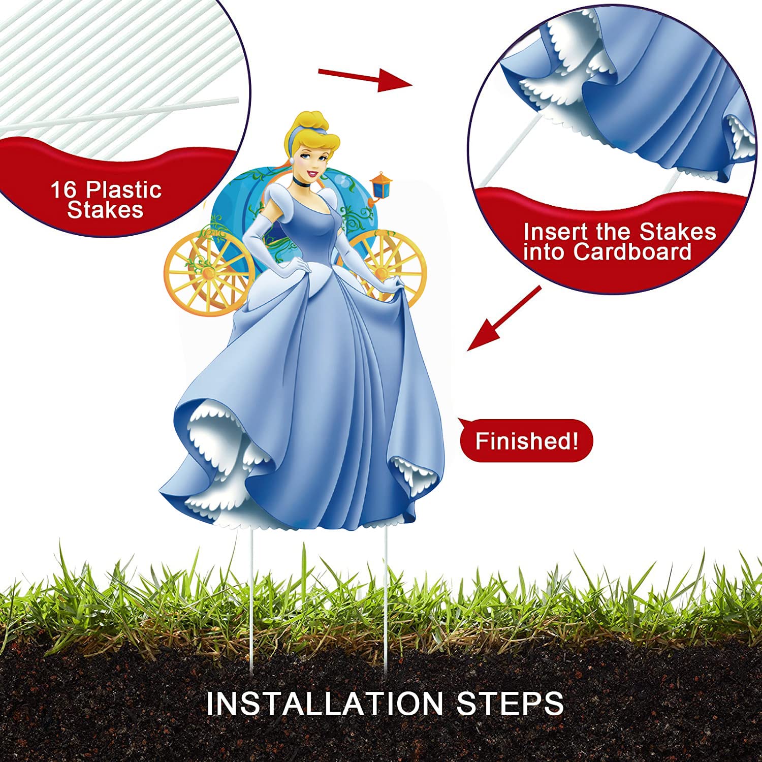 Snapklik.com : Princess Party Supplies,9 PCS Yard Signs