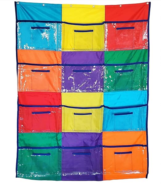 Amazon.com: Carson Dellosa 50" x 36" Classroom Library Pocket Chart ...