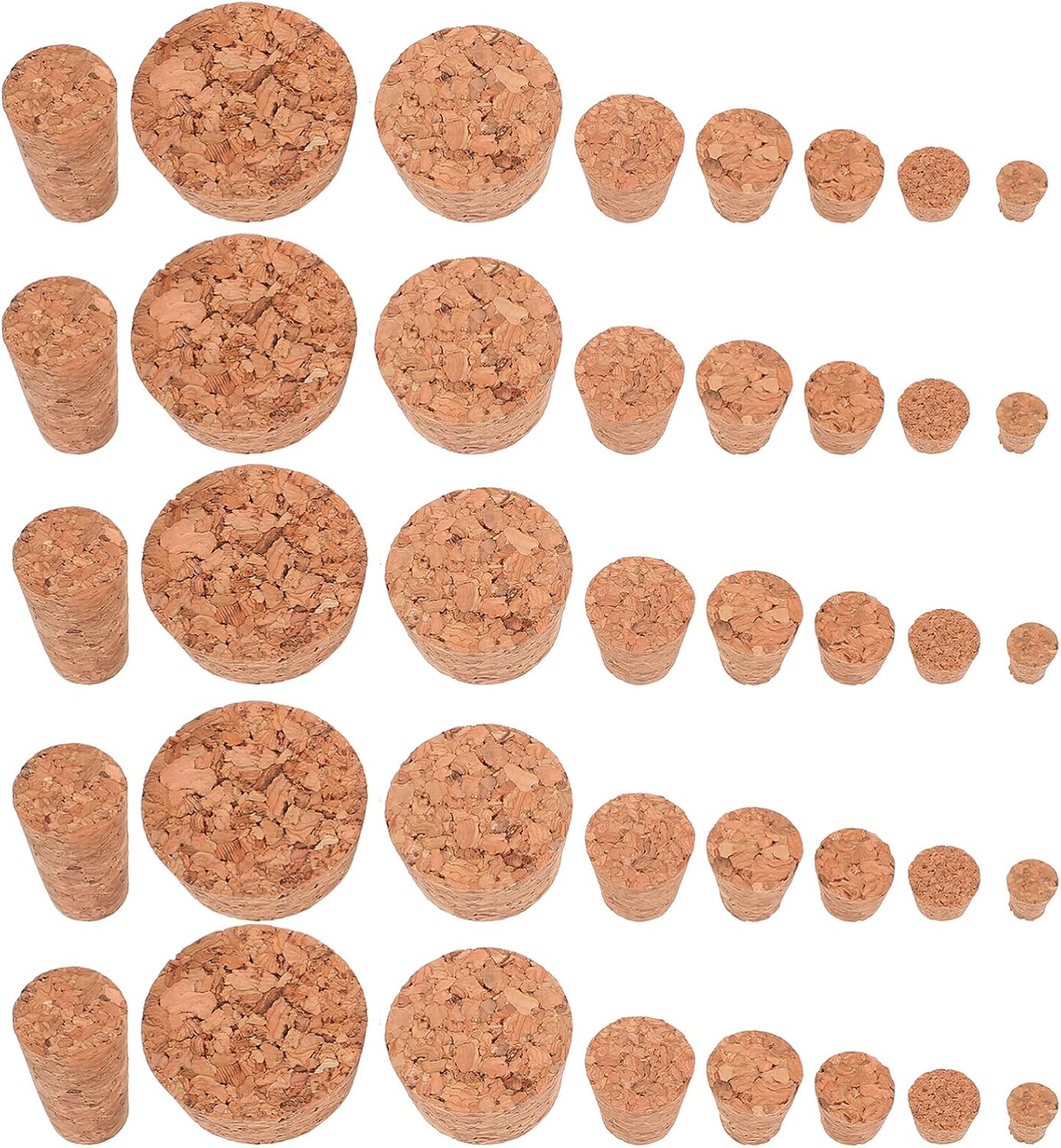 Amazon.com: TOPPERFUN 80Pcs Corks, 8 Sizes Tapered Corks, Leakproof ...