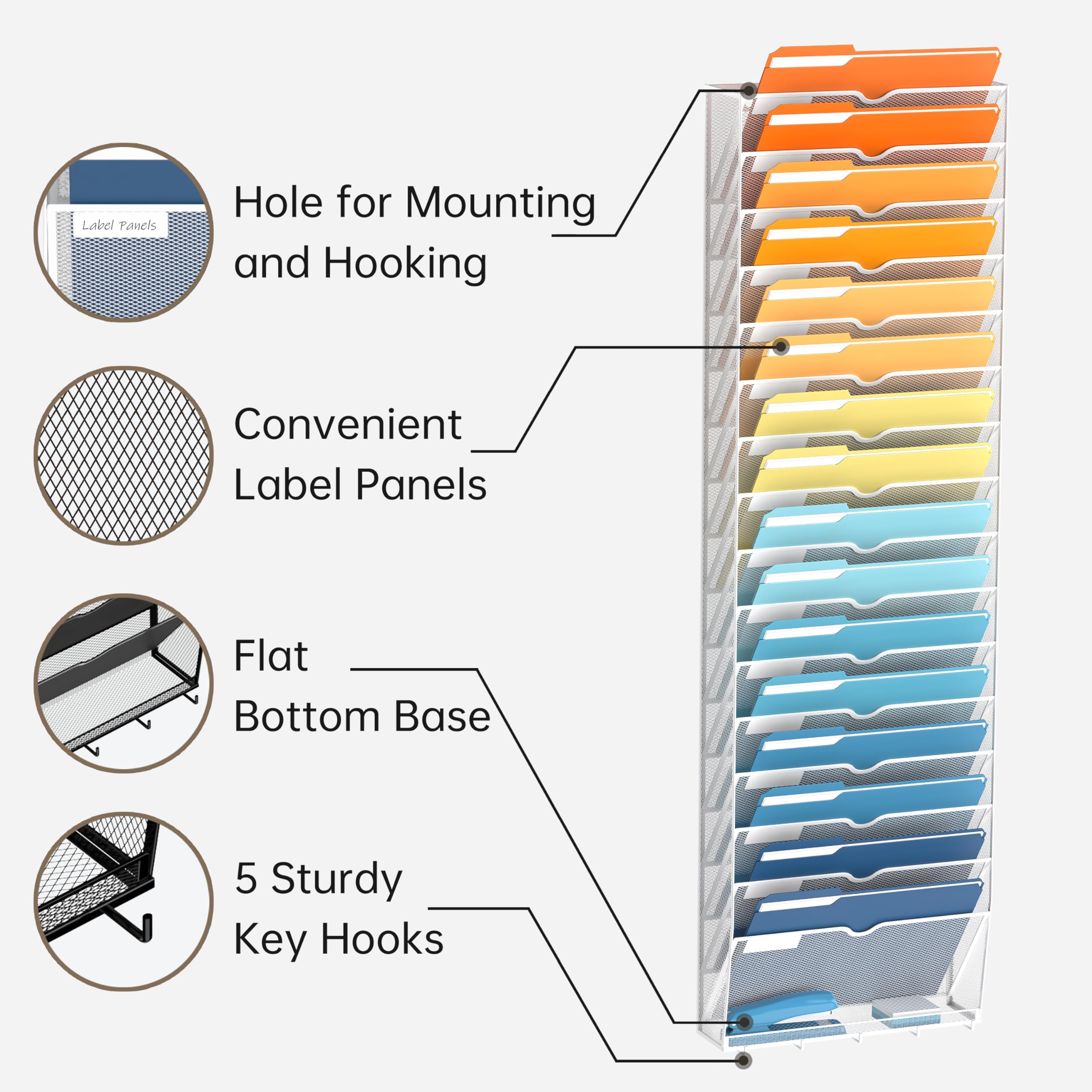 Snapklik.com : 17-Tier Mesh Wall File Holder, Hanging Wall File ...