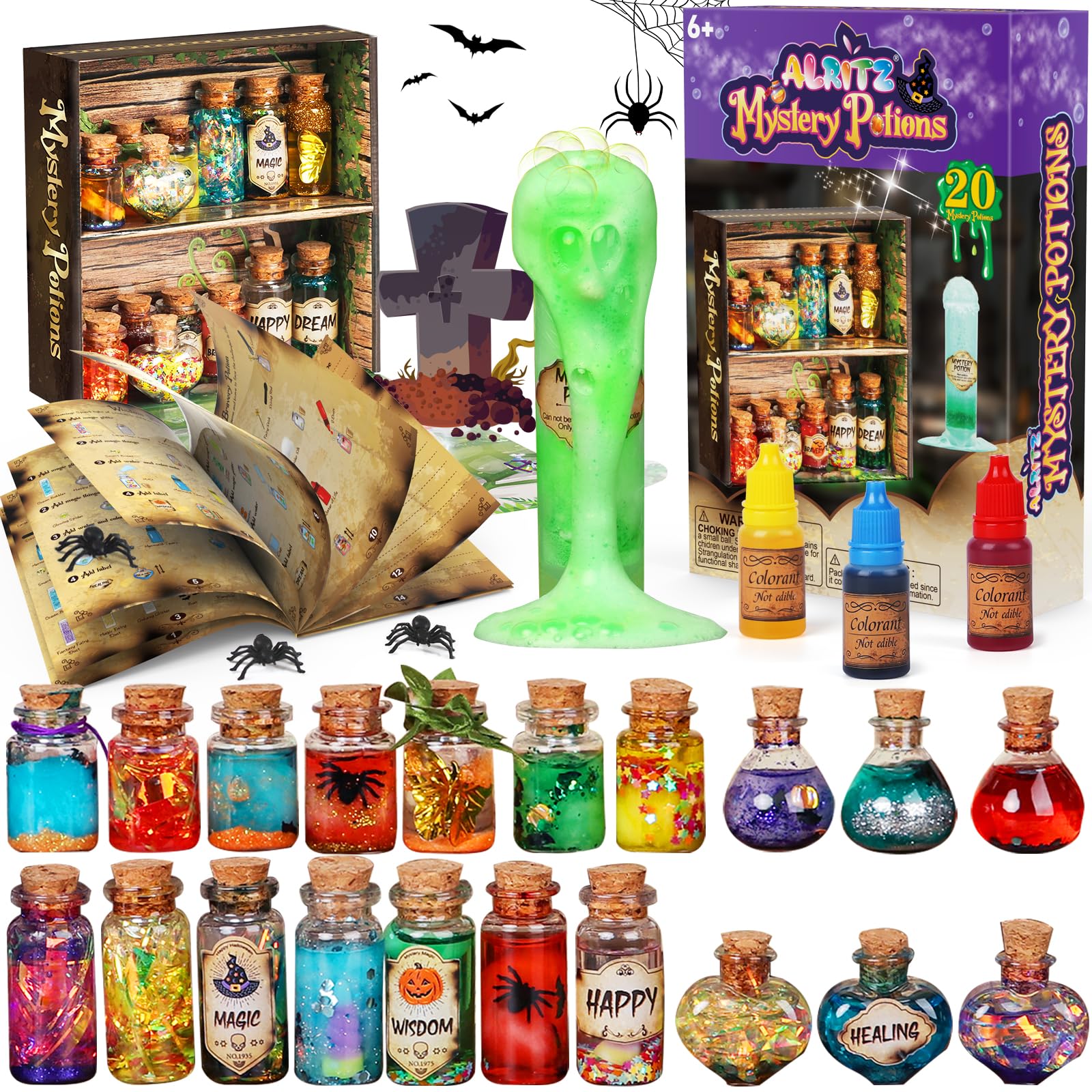 Amazon.com: Alritz Mystery Potions Kit for Kids, 20 Magic Mix Witch ...
