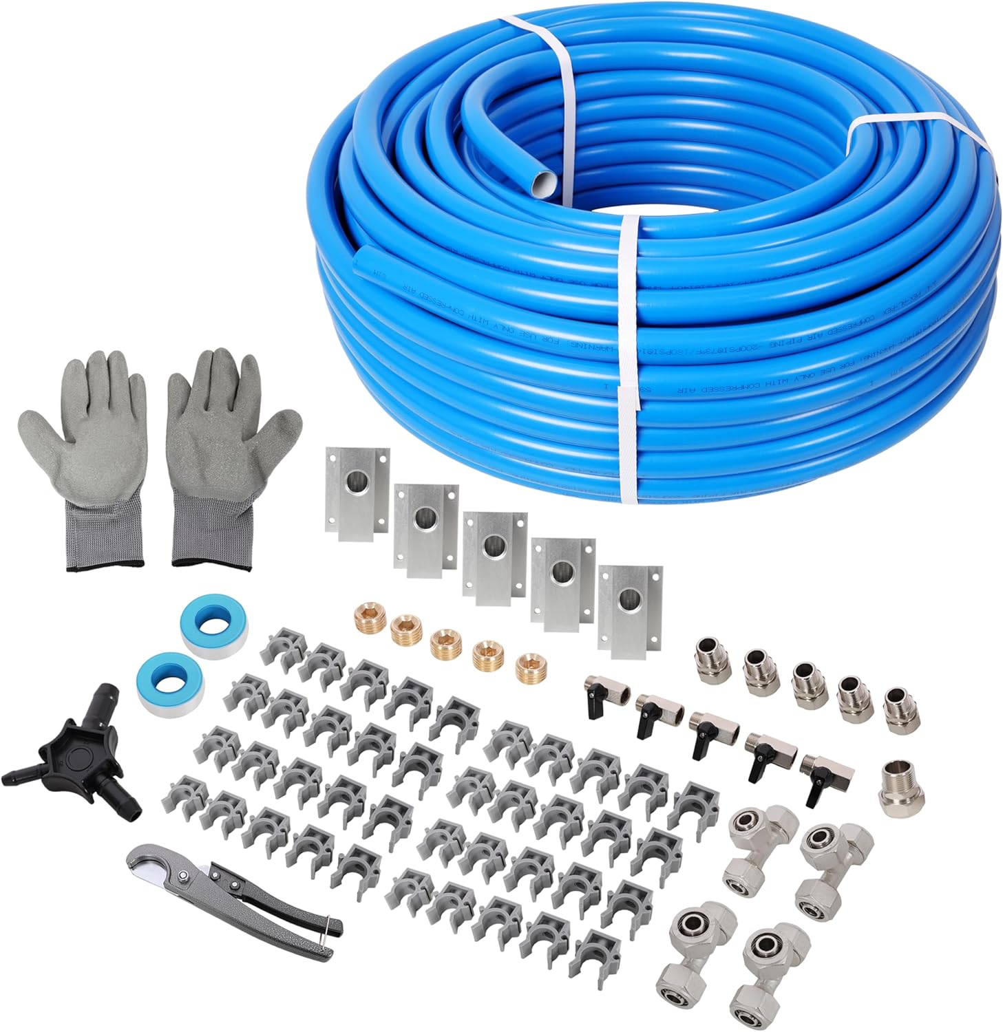 Air Compressor Line Kit, 200FT x 3/4", PEX-AL-PEX Tubing, Leak-Proof ...