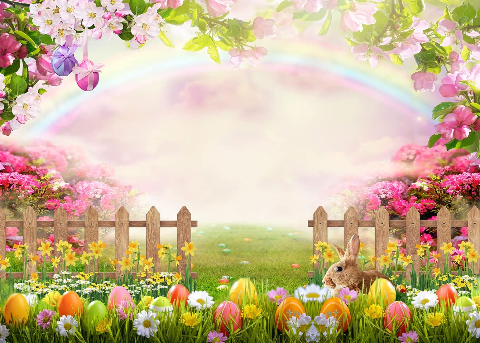 Amazon.com : Dudaacvt 7x5ft Easter Backdrop Happy Easter Photography ...