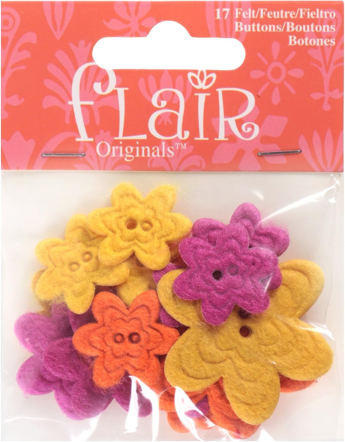 Amazon.com: Favorite Findings Flair Felt Buttons, 17 Piece