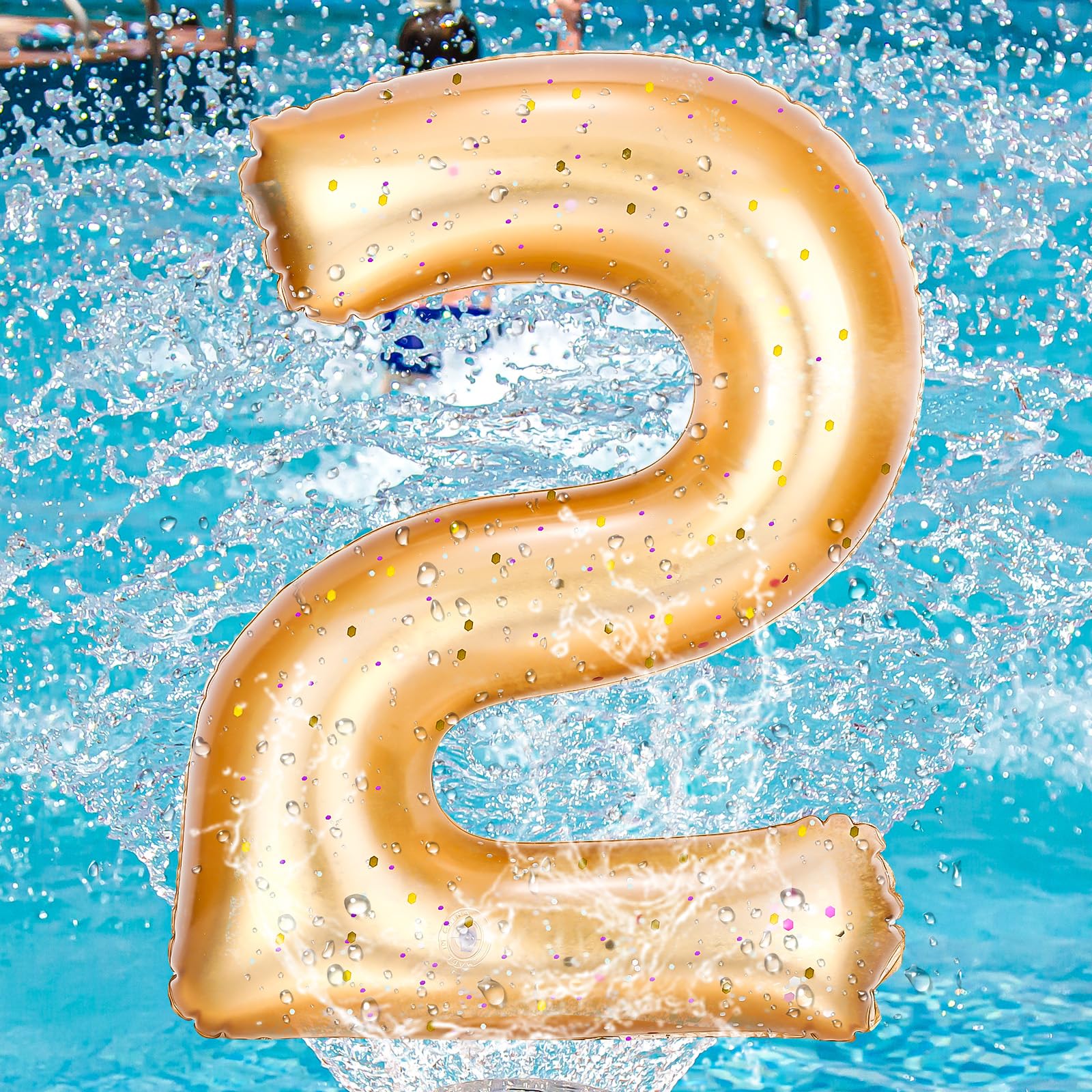 Amazon.com: Foilswirl Number 0-9 Pool Float 20'' Gold Pool Birthday ...