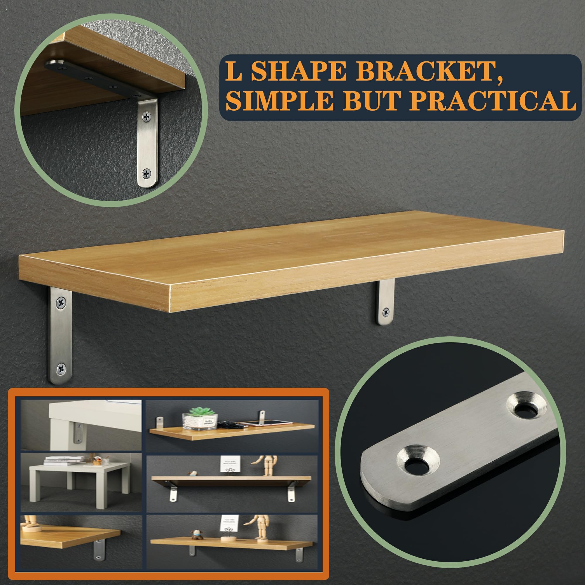 Snapklik.com : Floating Shelf Brackets,Wall Bracket For Shelves Heavy ...