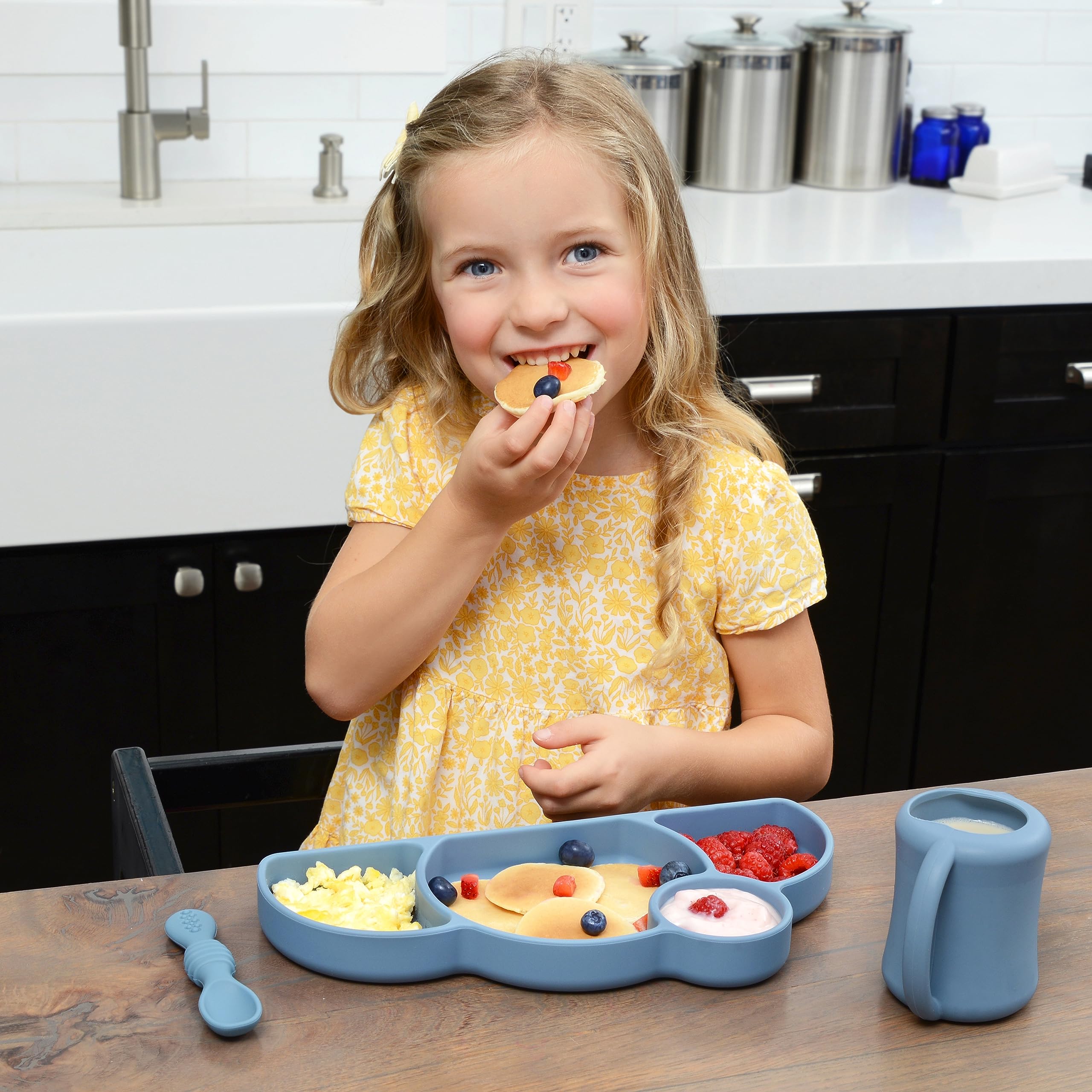 Snapklik.com : PrimaStella Silicone Baby & Toddler Plate, Baby Led ...