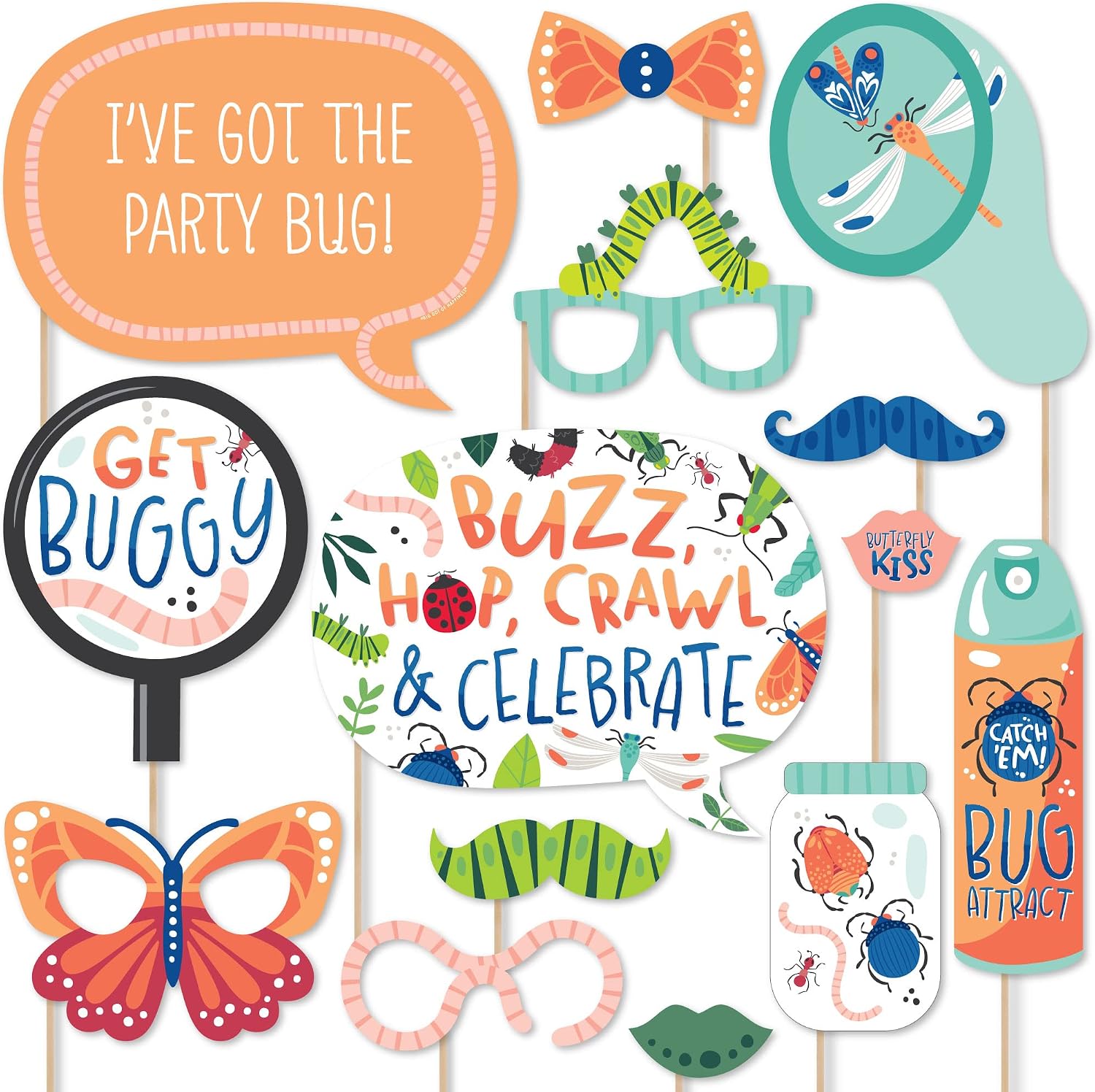 Amazon.com: Big Dot of Happiness Buggin' Out - Bugs Birthday Party ...