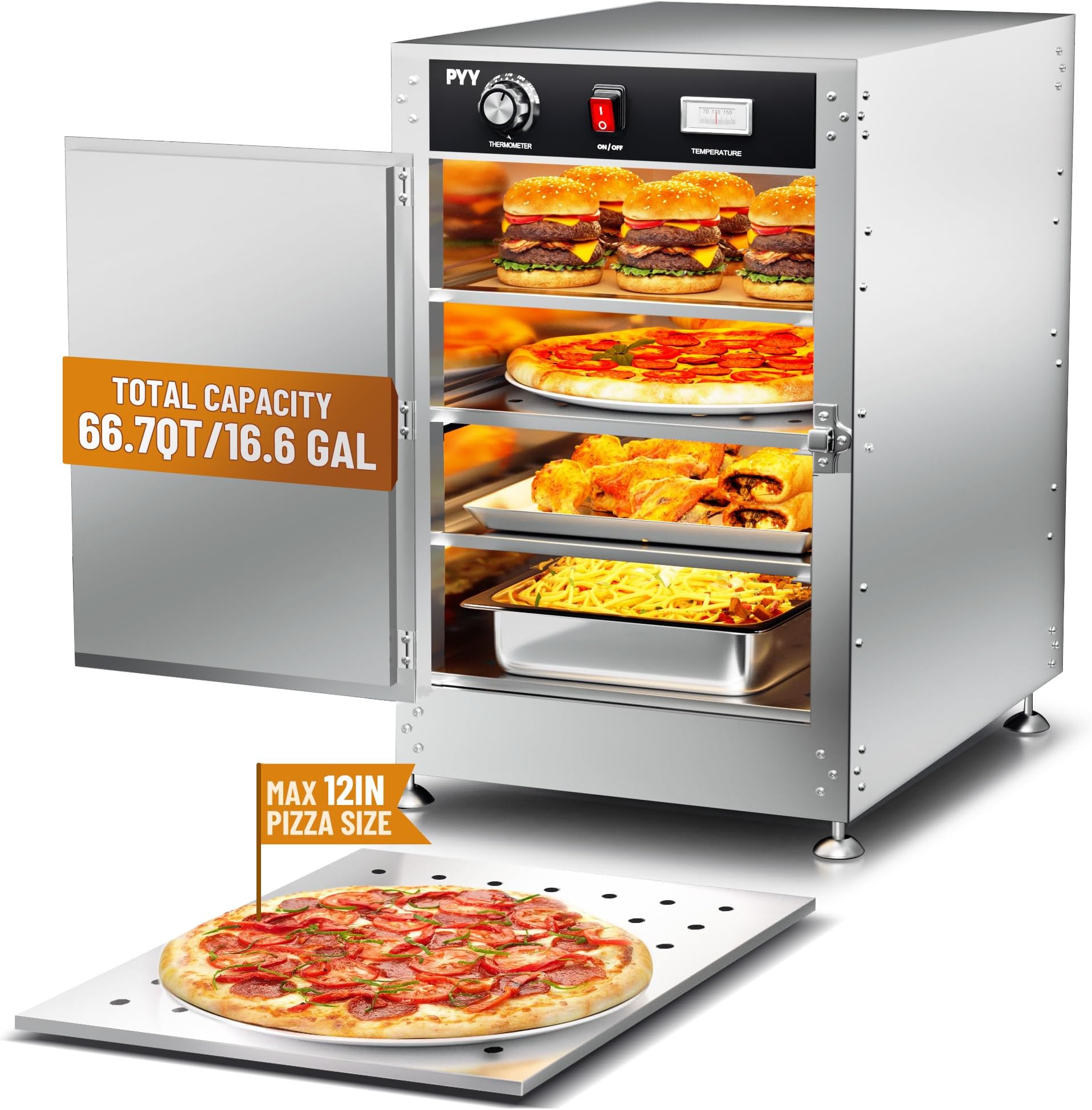 Amazon.com: VEVOR Hot Box Food Warmer, 5-Tier Concession With Water ...