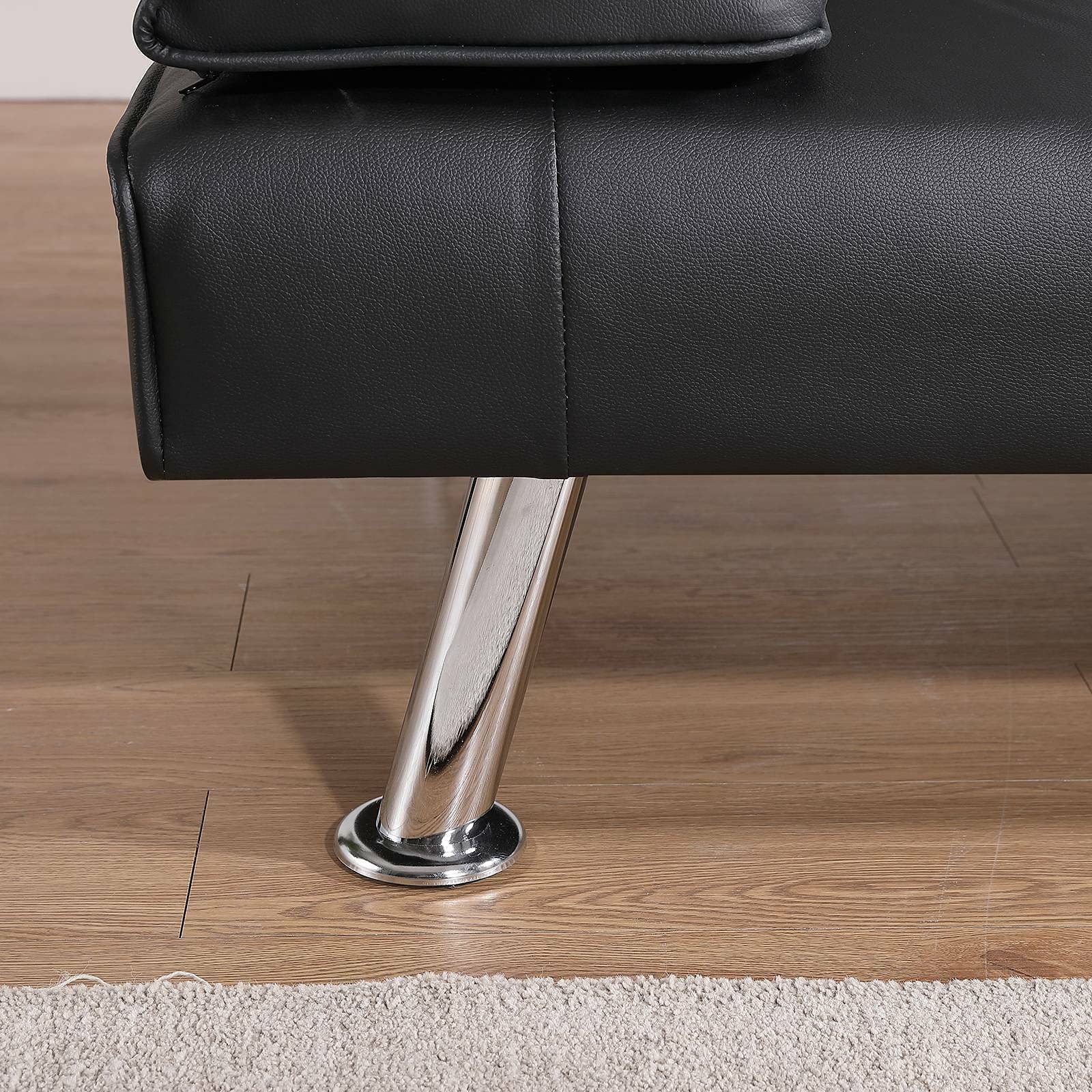 Buy Xpork Sofa Bed 3 Seater Adjustable Click Clack Sofa Bed Double Faux ...