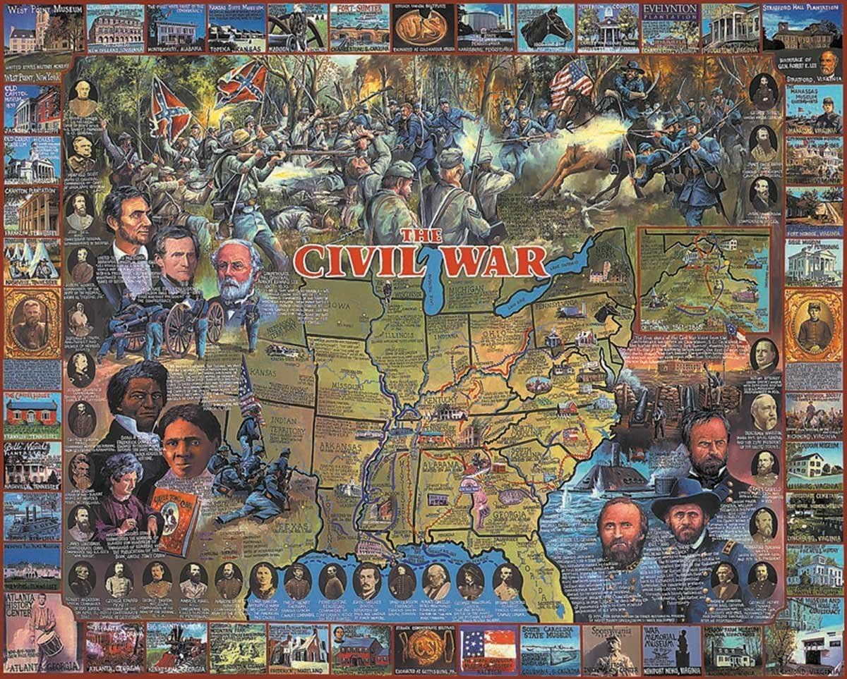 Amazon.com: White Mountain Puzzles Civil War - 1000 Piece Jigsaw Puzzle ...