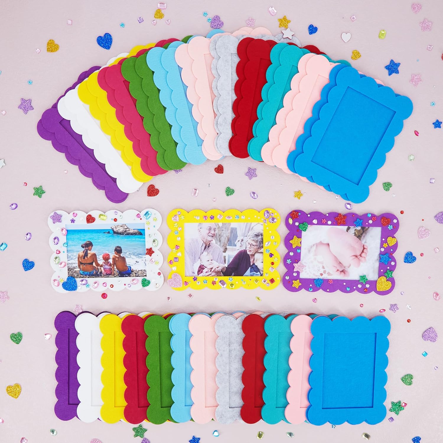 Amazon.com: Flying Childhood 24Pack Felt Picture Frames Set Fit 4×6 ...