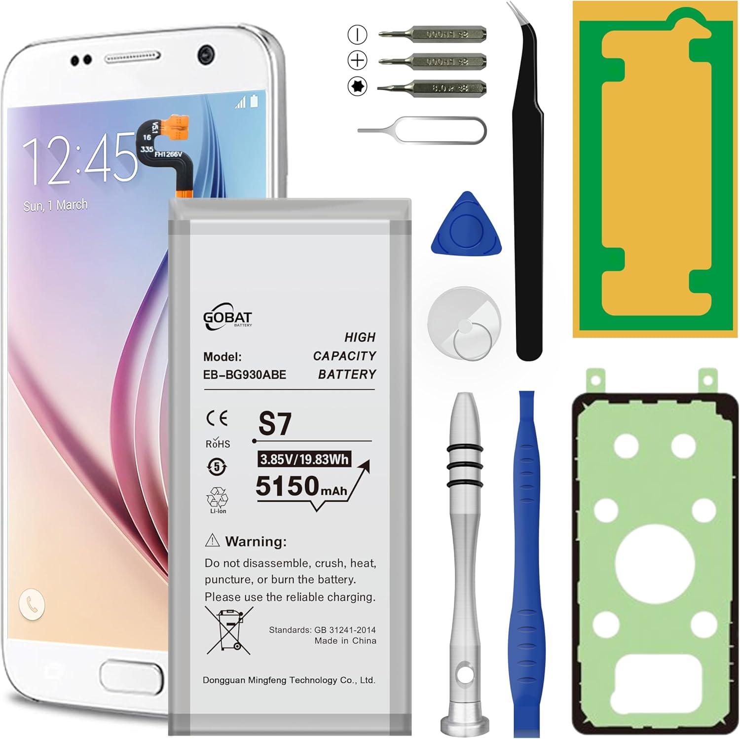 Amazon.com: GOBAT Replacement for Samsung Galaxy S7 Battery,5150mAh ...