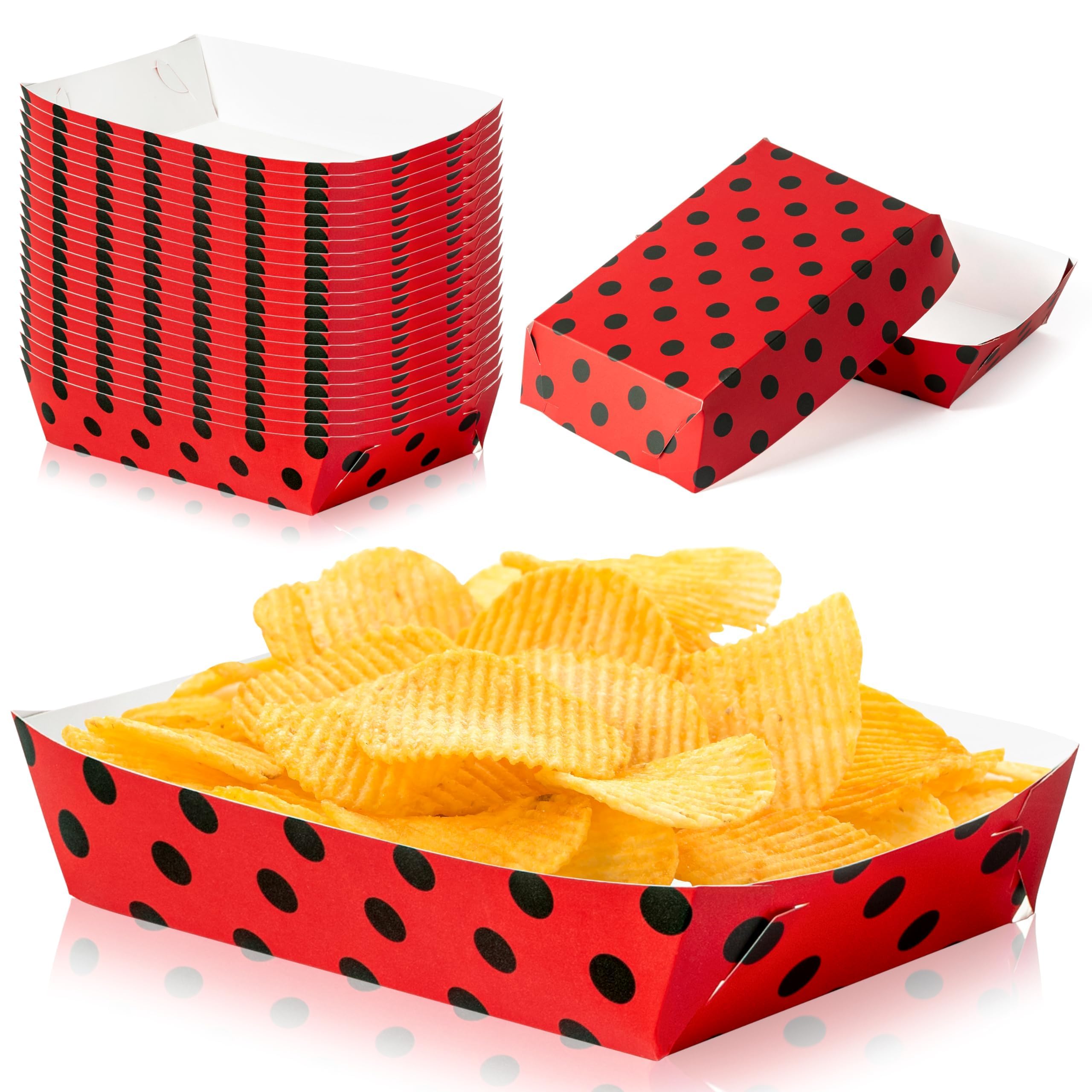 Snapklik.com : Christmas Ladybug Food Trays - 50Pcs Snack Candy Holder ...