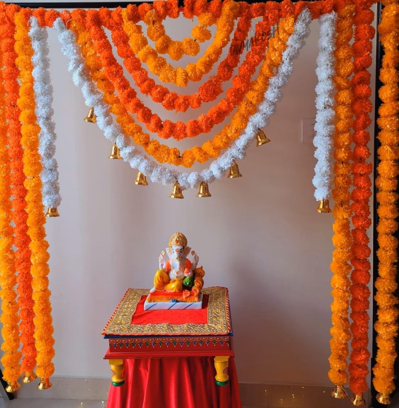 Divyakosh Orange, Mango, White Marigold banderwal for Home Decoration ...